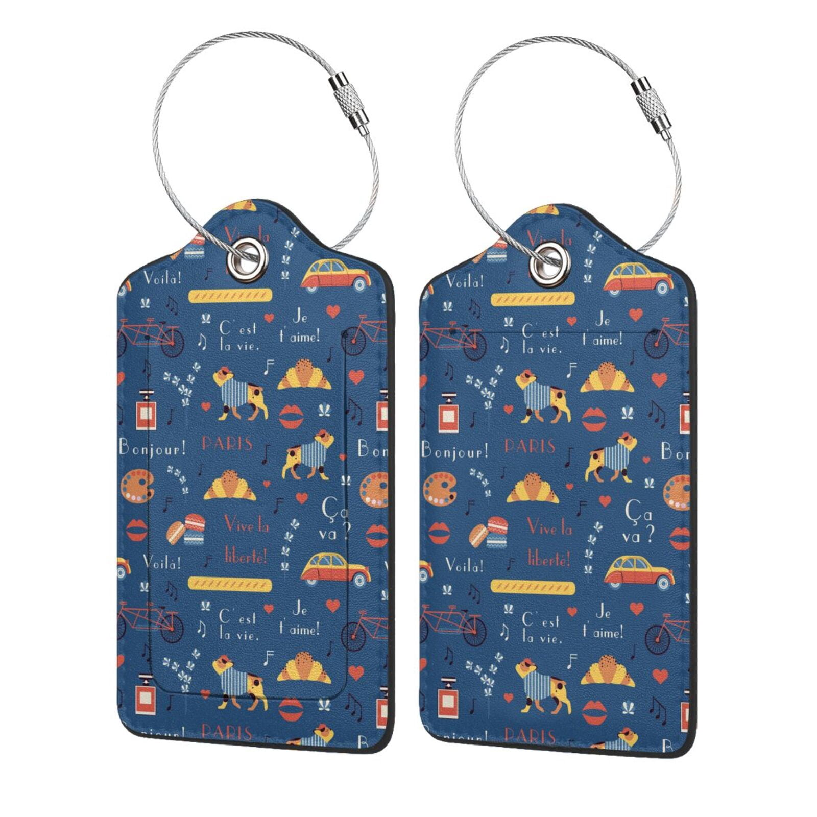 Qekee French Bulldog Dog In Beret Print Luggage Tag for Suitcase,Bag ...