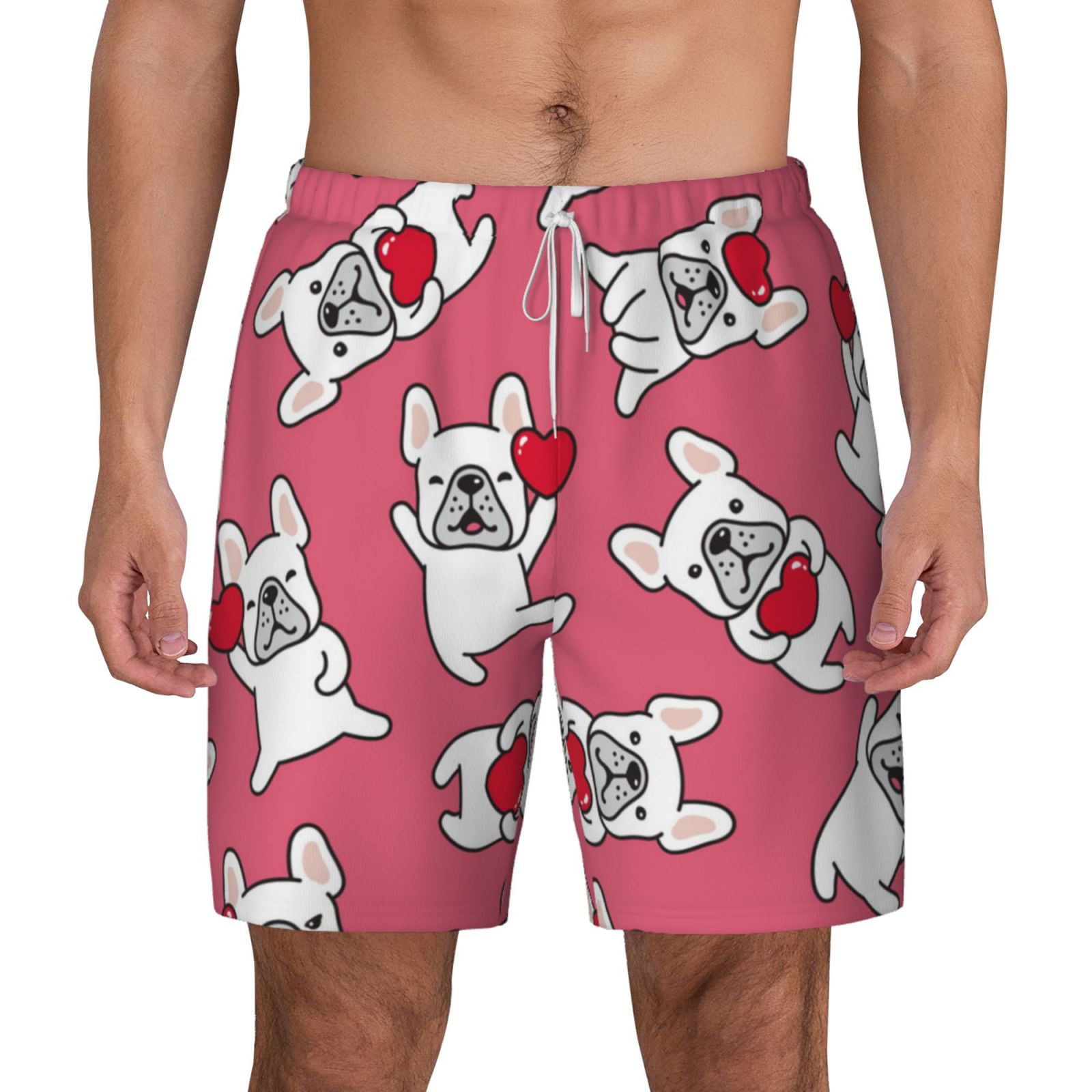 Qekee French Bulldog print Mens Swim Quick Dry Stretch Swim Shorts ...