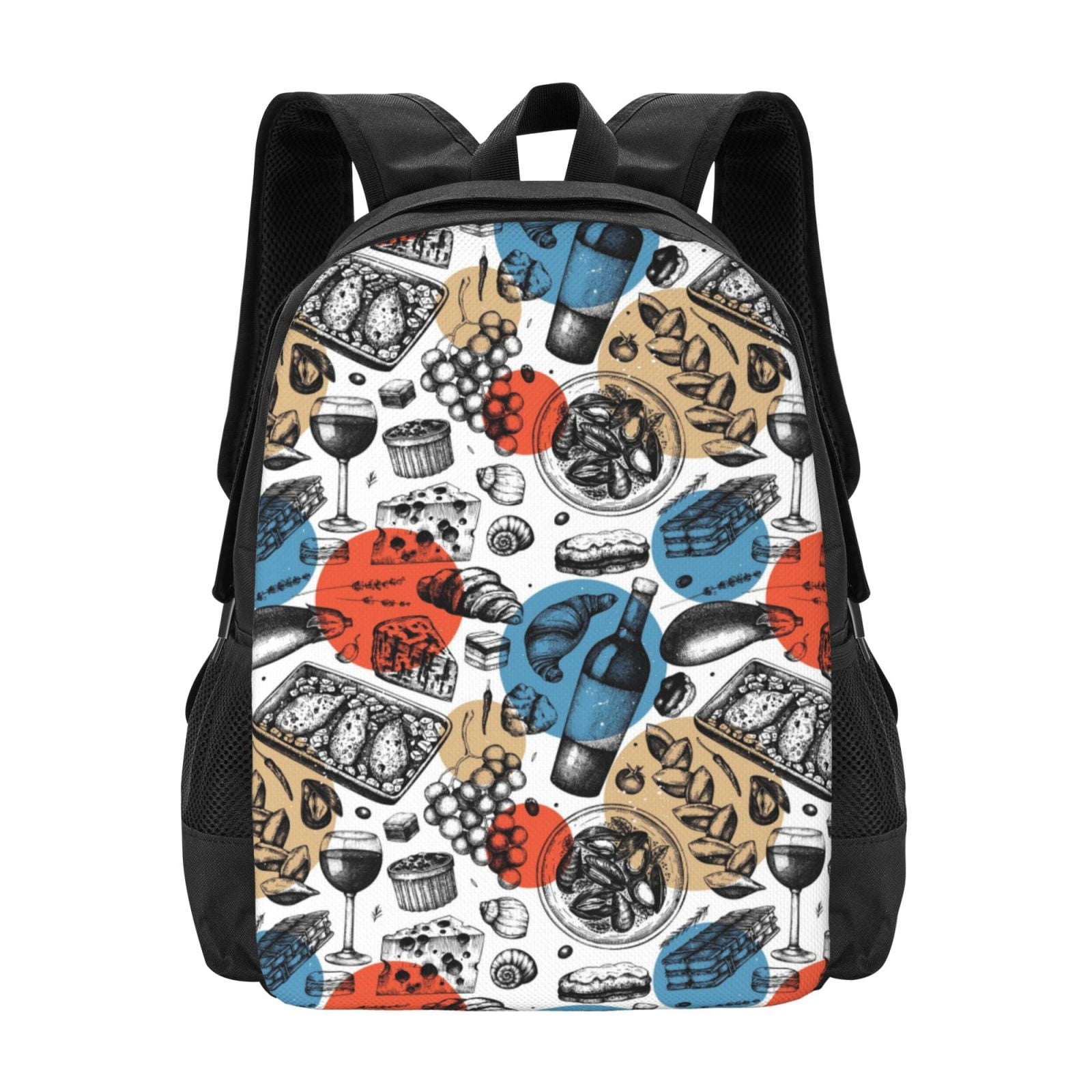 Qekee French Food for Travel Laptop Backpack for womem and men,Business ...
