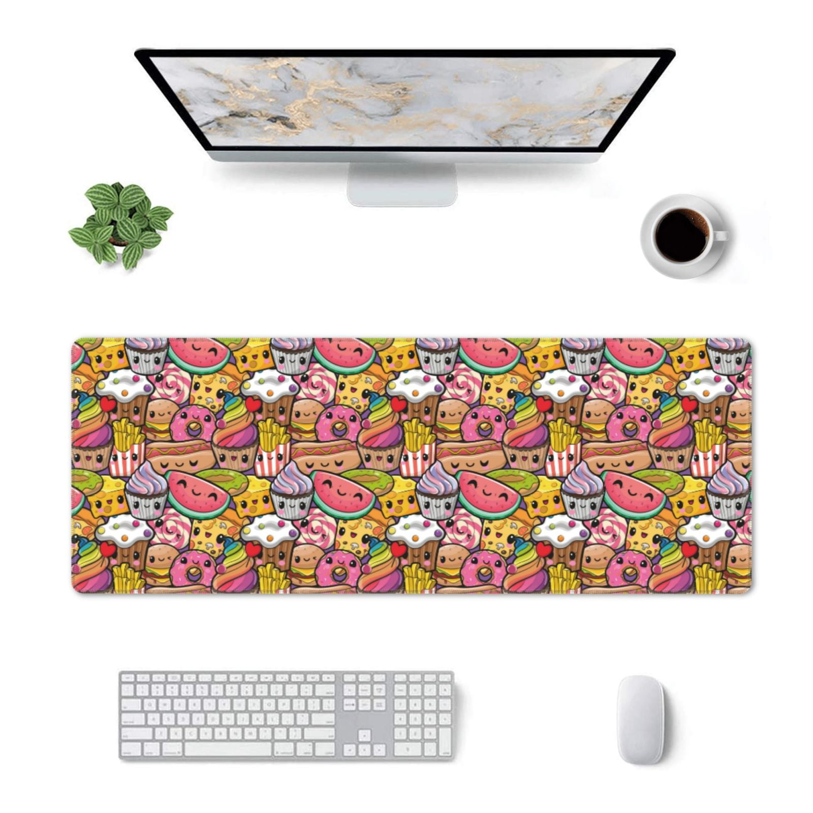 Qekee Fruit-Flavored Ice-Cream Print Mouse Pad,Desk Pad Protector ...