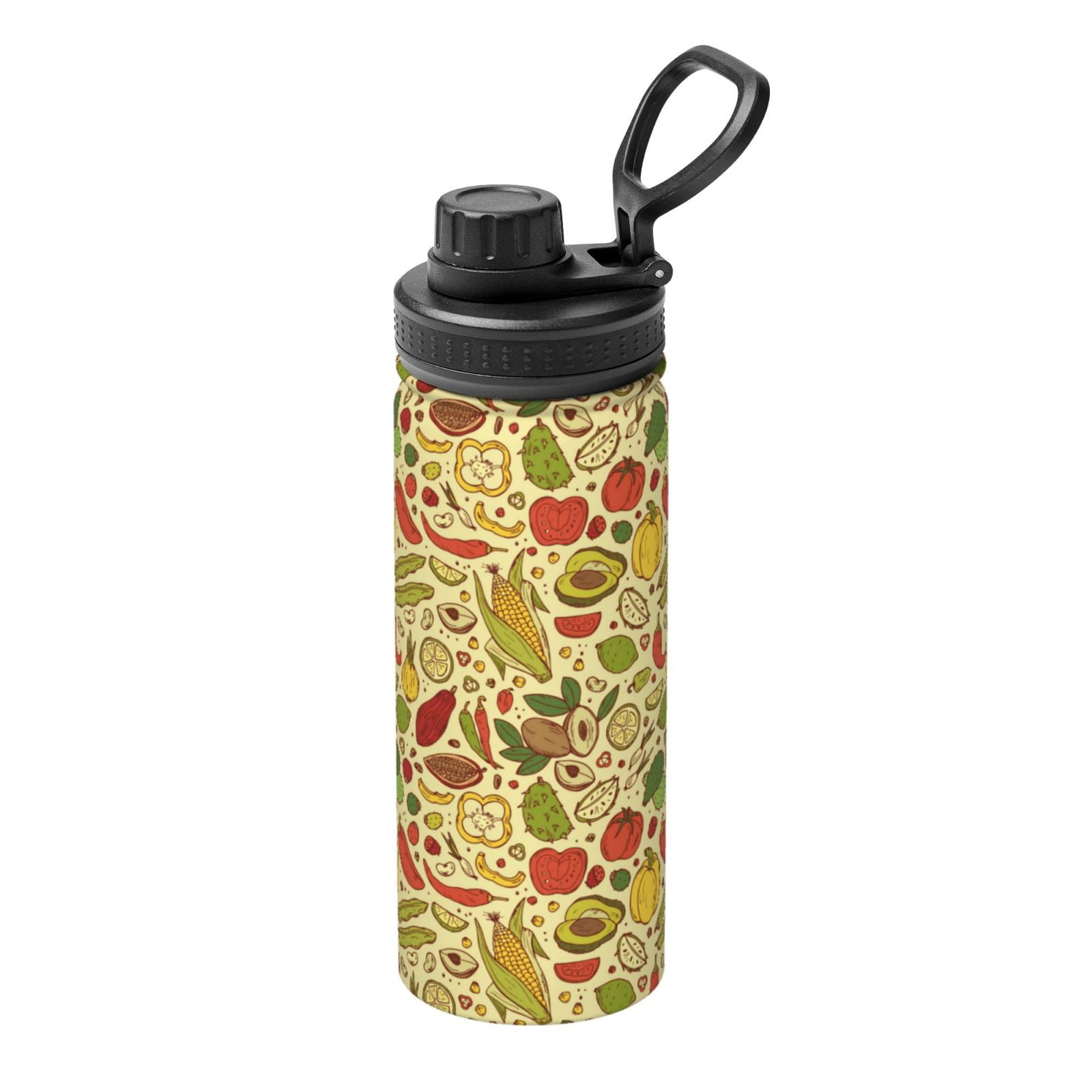 Qekee Fruits And Vegetables Print 18 oz Tumbler Cups,18OZ Sports ...