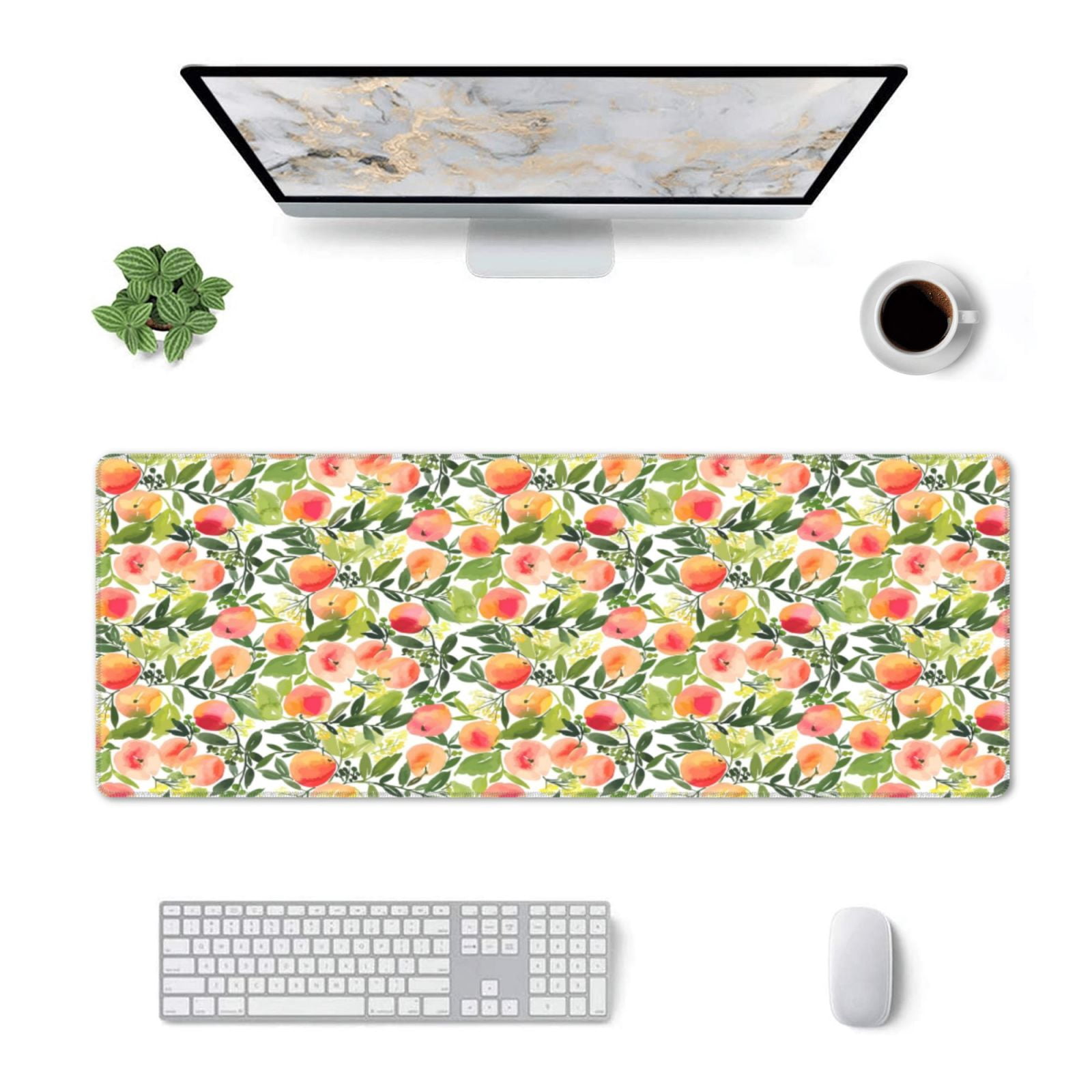 Qekee Fruits Peach1 Print Mouse Pad,Desk Pad Protector,Office Desk Mat ...