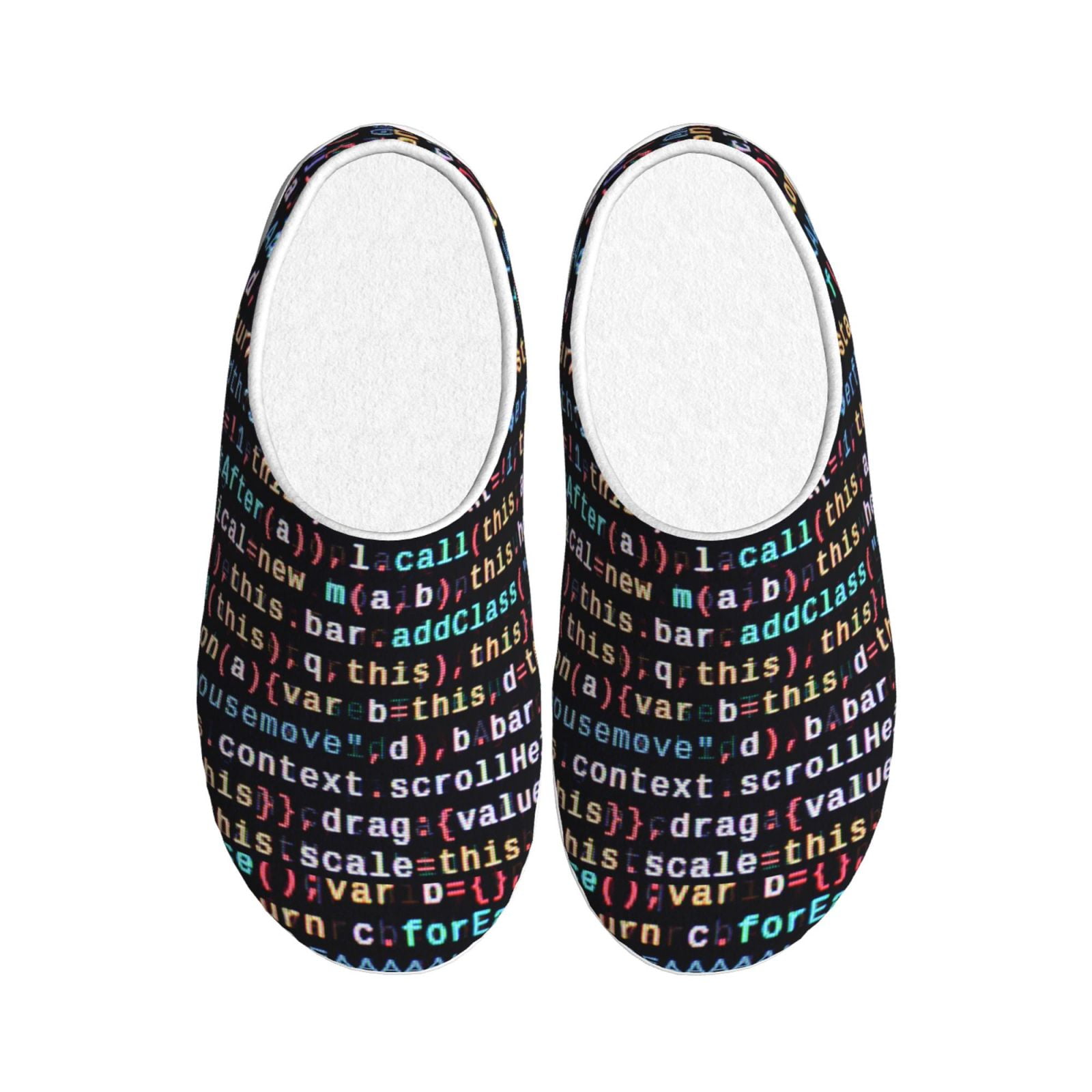 Qekee Function Source Code1 Print TPR Cotton Slippers for Adults,Indoor ...