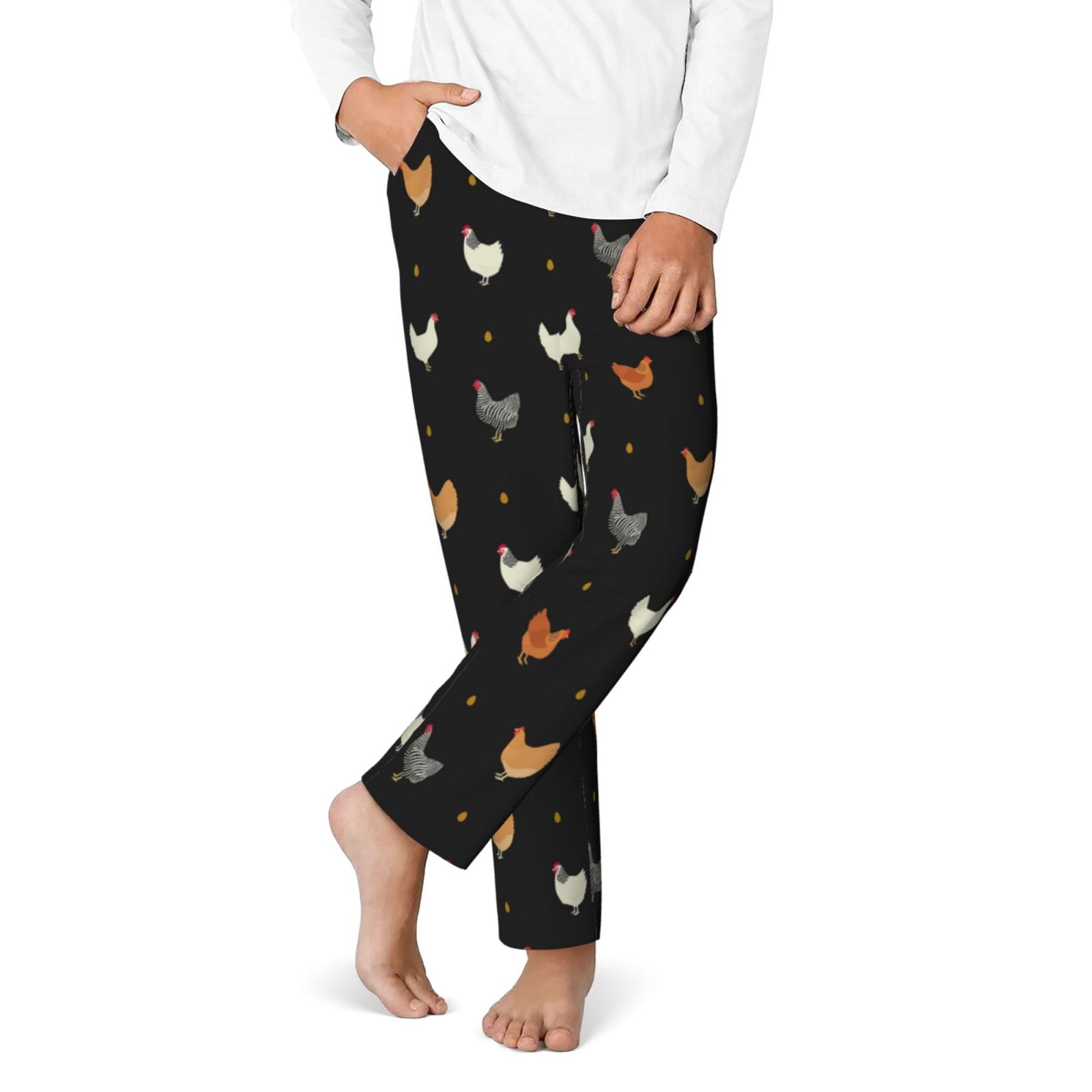 Qekee Funny Chicken Print Kids Pajama Pants, Teenagers' Bottom ...