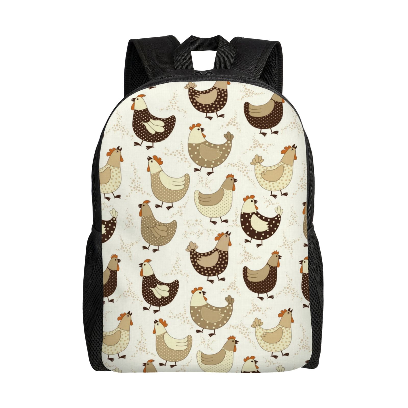 Qekee Funny Chicken print Travel Backpack for women and men, Water ...
