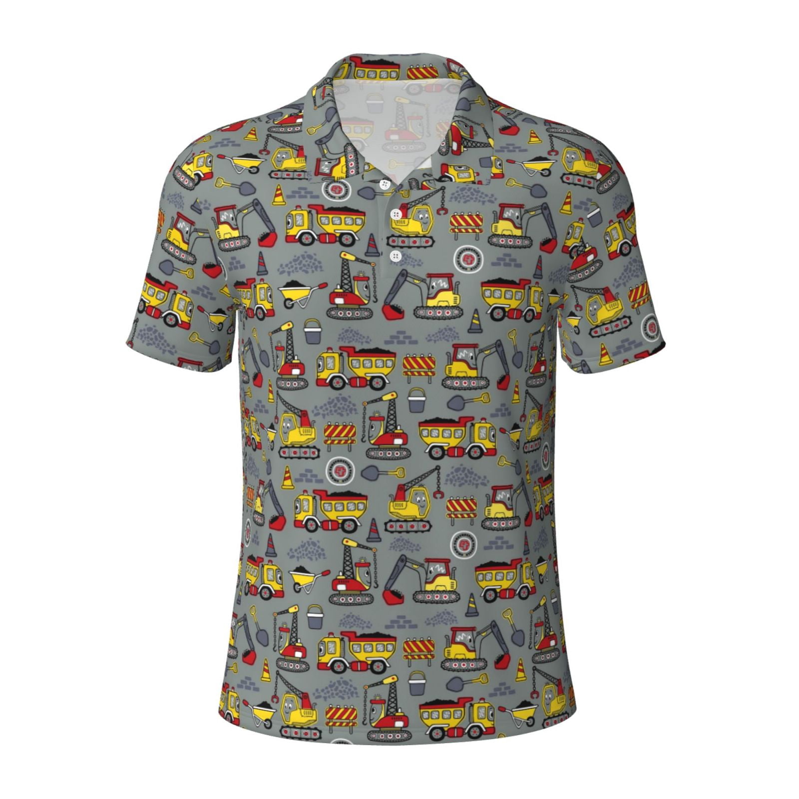 Qekee Funny Construction for Mens Polo Shirts Casual Short Sleeve ...