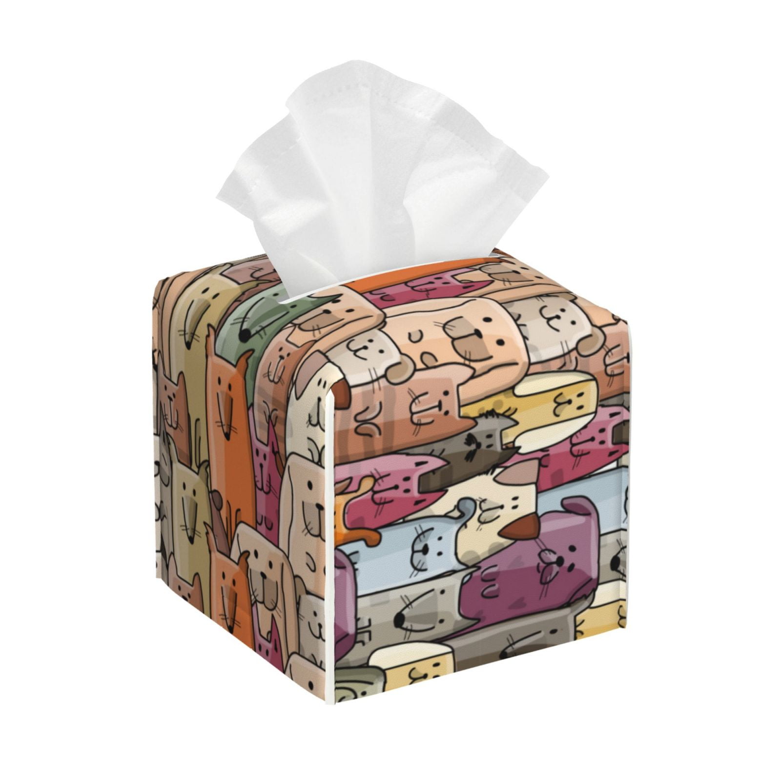 Qekee Funny Dogs Family for Tissue Box Cover Holder, Square with Bottom ...