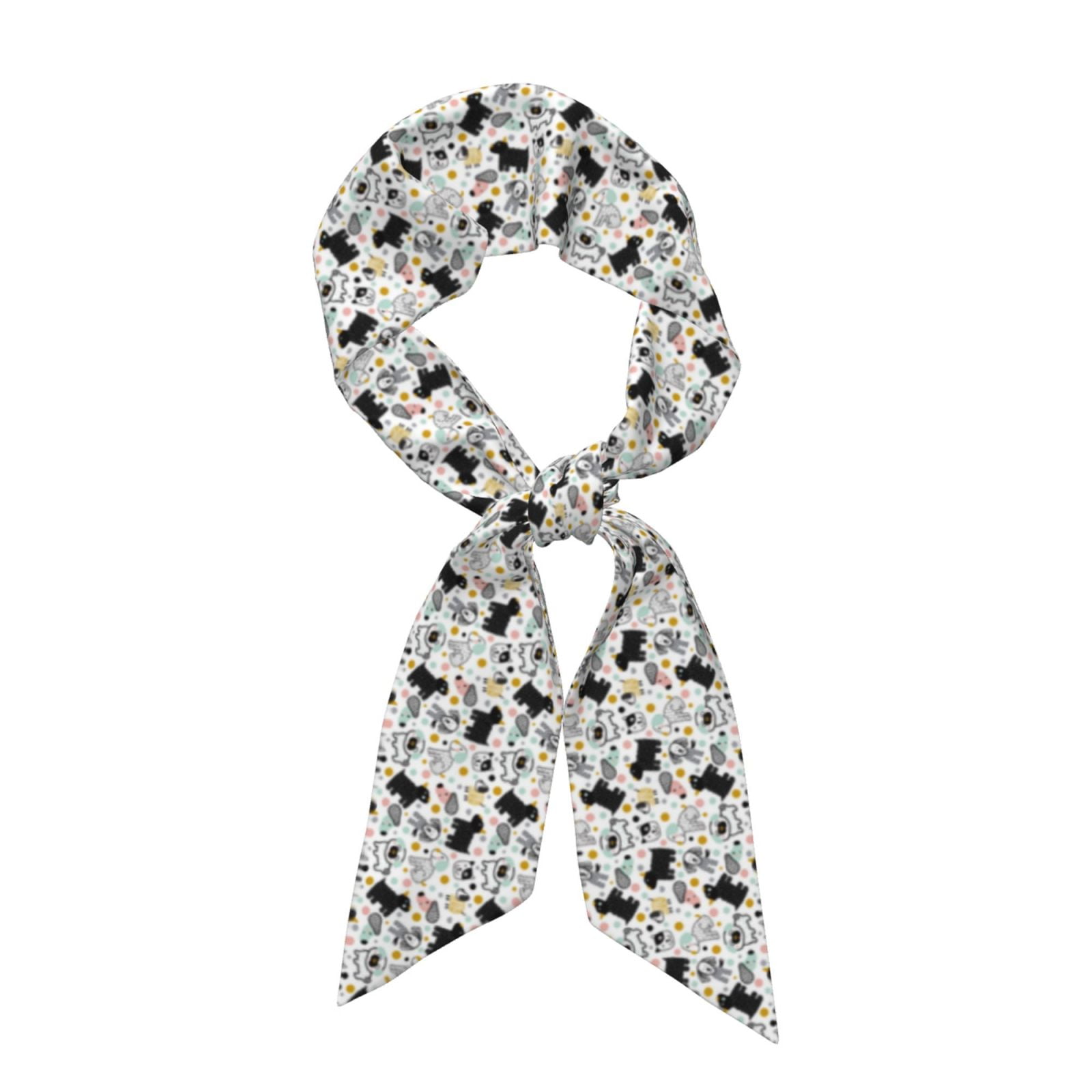 Qekee Funny Puppy for Silk Feeling Scarf Medium Square Satin Head Scarf ...