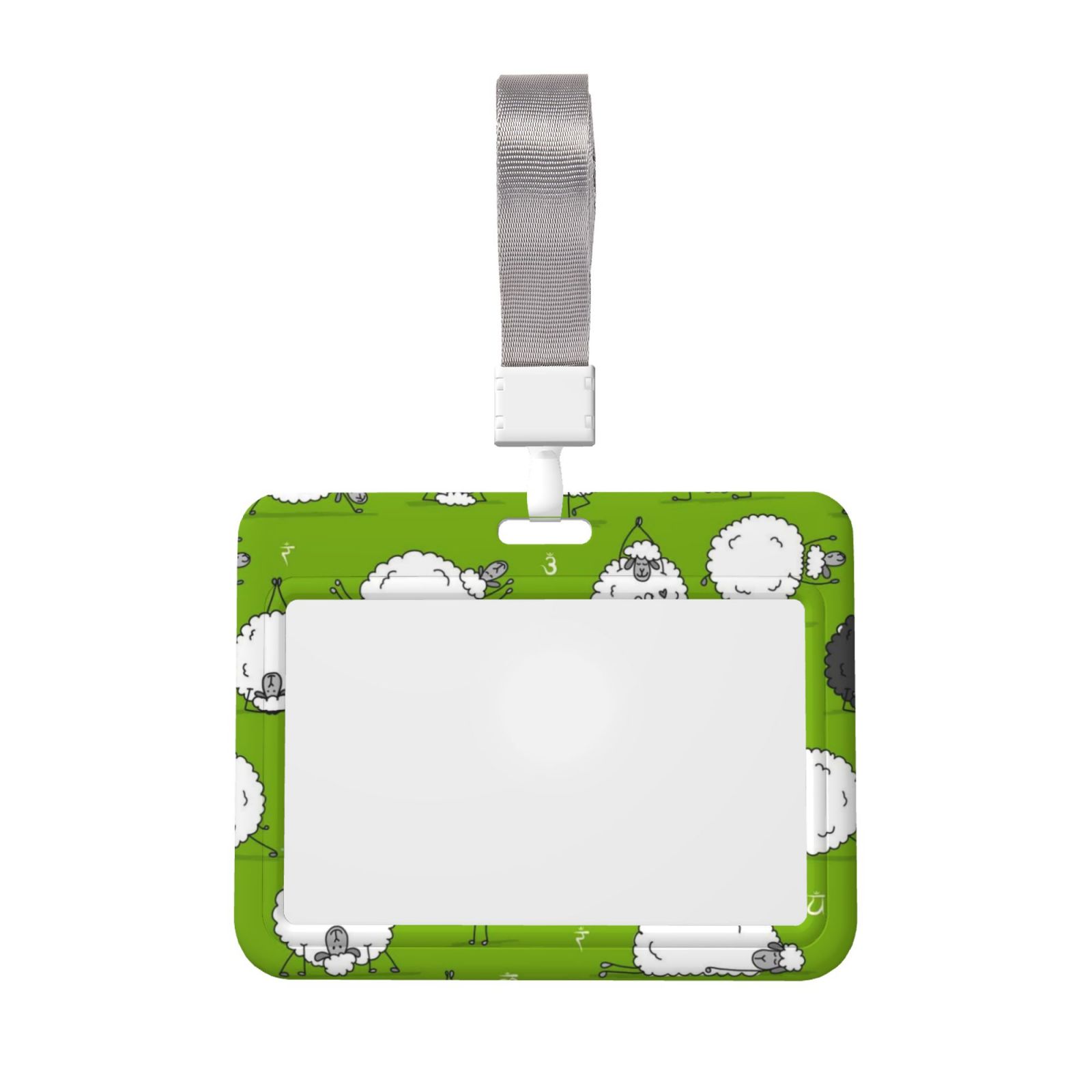 Qekee Funny Sheep Doing Yoga Print Card Badge Holder,Clear Name Tag ID ...