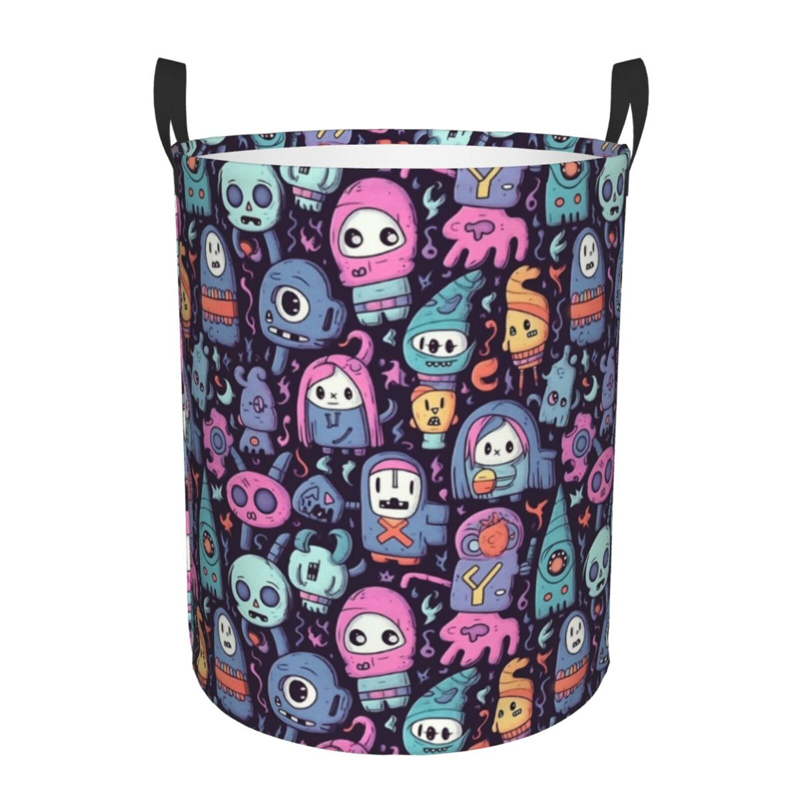 Qekee Funny colorful skull ghost Print Laundry Hamper Basket, Laundry ...