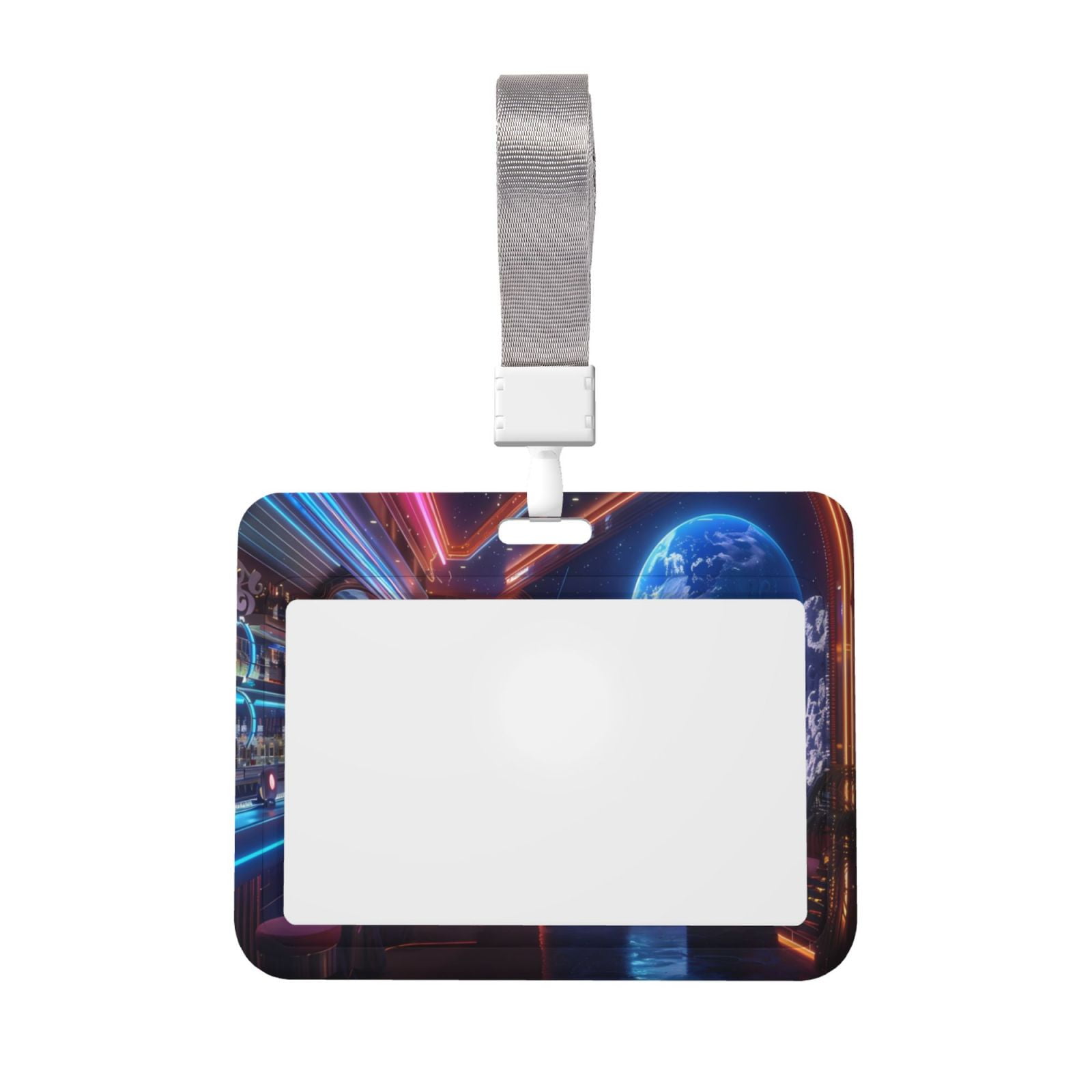 Qekee Futuristic Bar Space View Print Card Badge Holder,Clear Name Tag ...