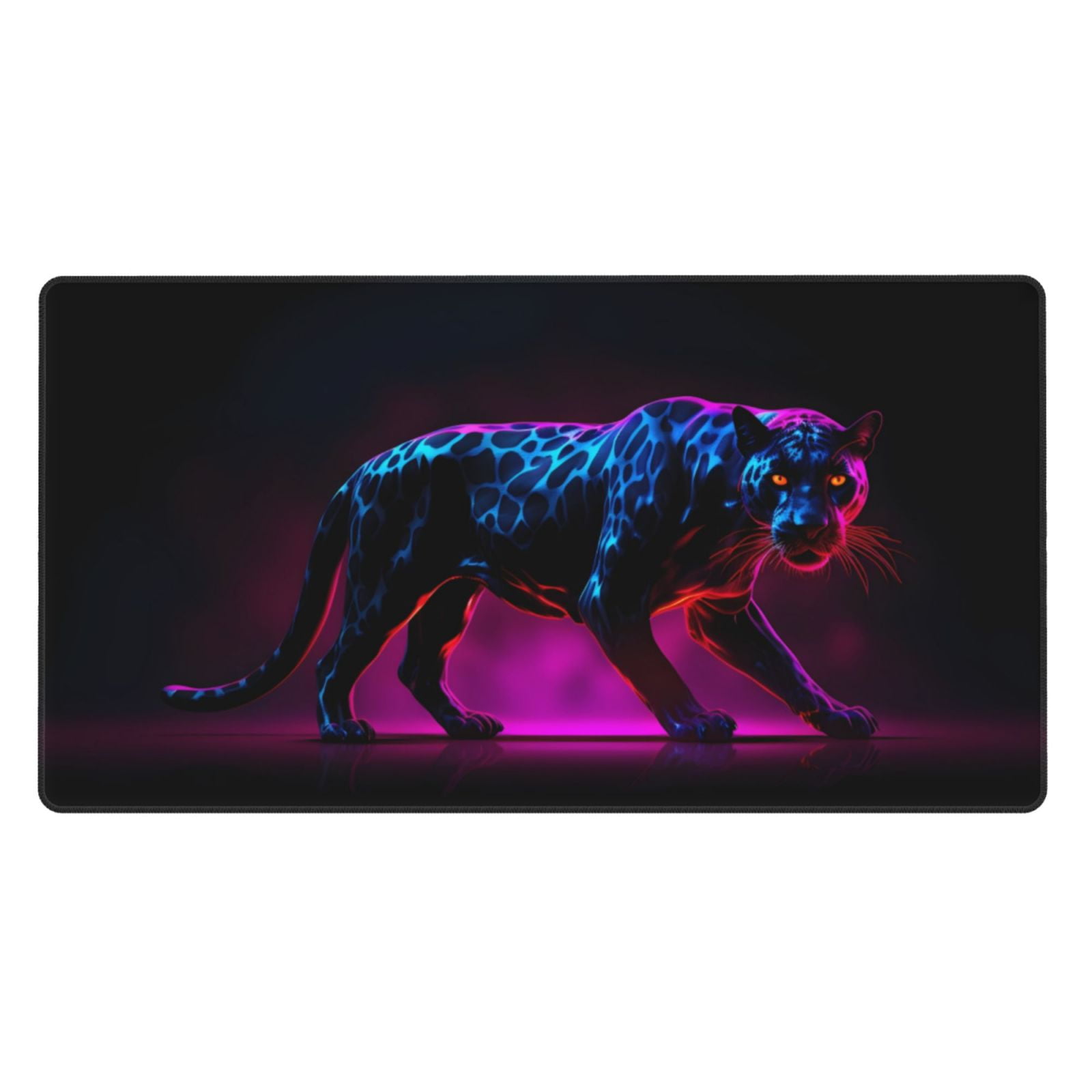 Qekee Futuristic Purple Panther A、 Print Desk Pad Protector,Mouse Pad ...