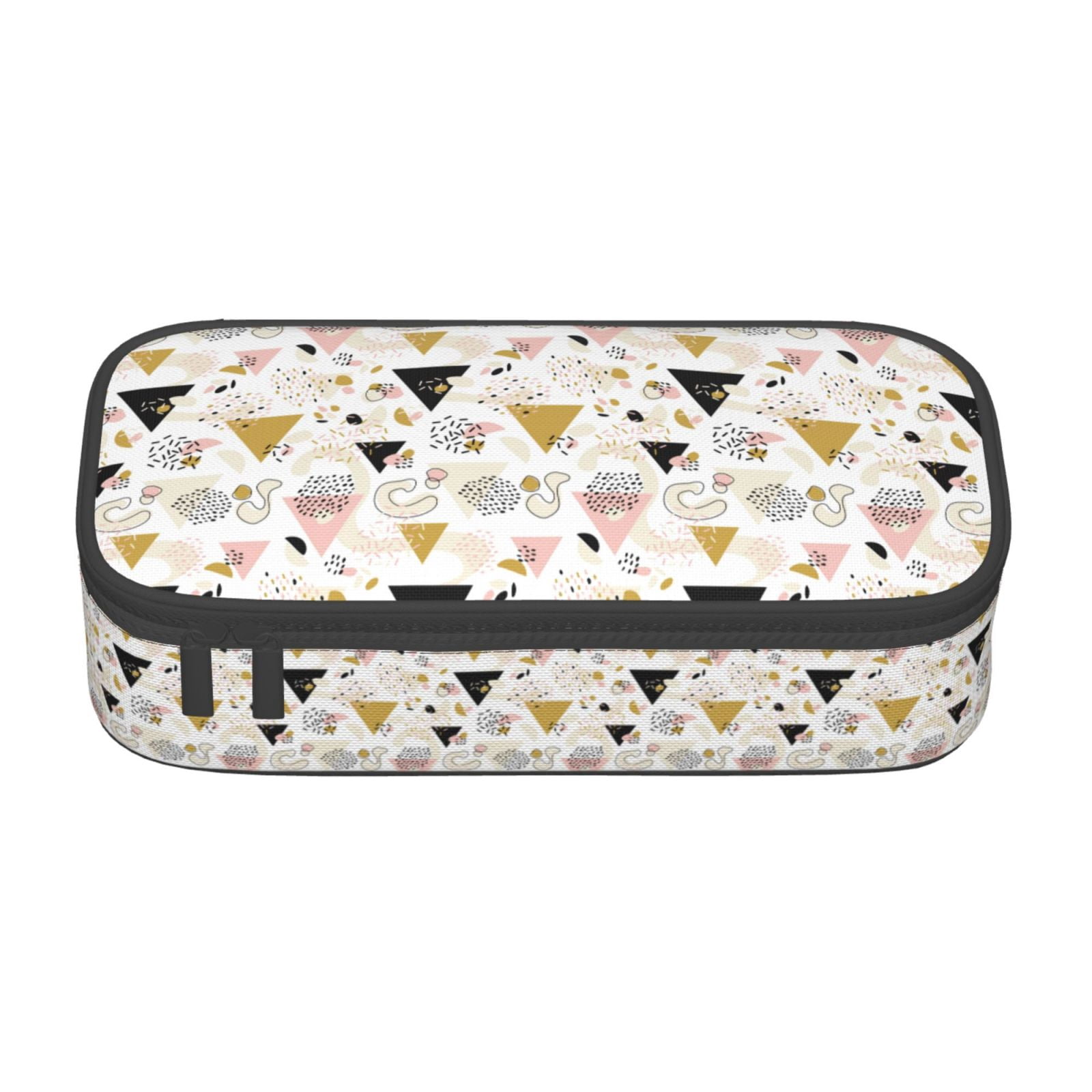 Qekee Geometric Triangle print Large Pencil Case, Aesthetic Pen Pouch ...