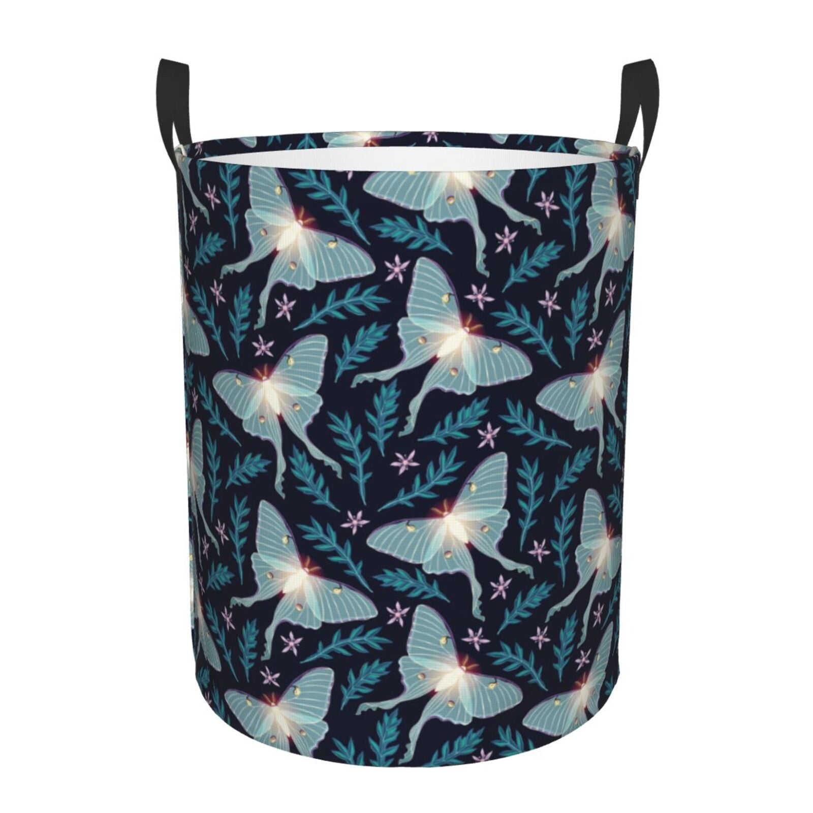 Qekee Glowing Butterfly print Laundry Hamper Basket, Hamper Basket for ...