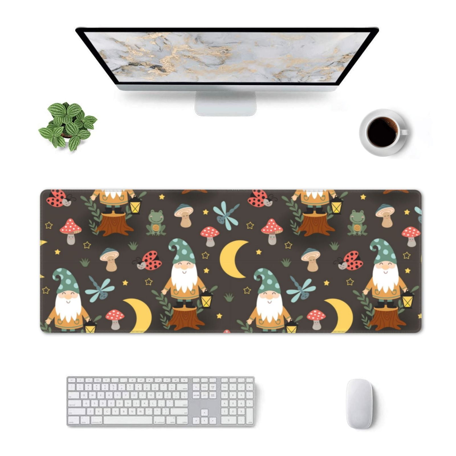 Qekee Gnome Insect Frog Print Mouse Pad,Desk Pad Protector,Office Desk ...