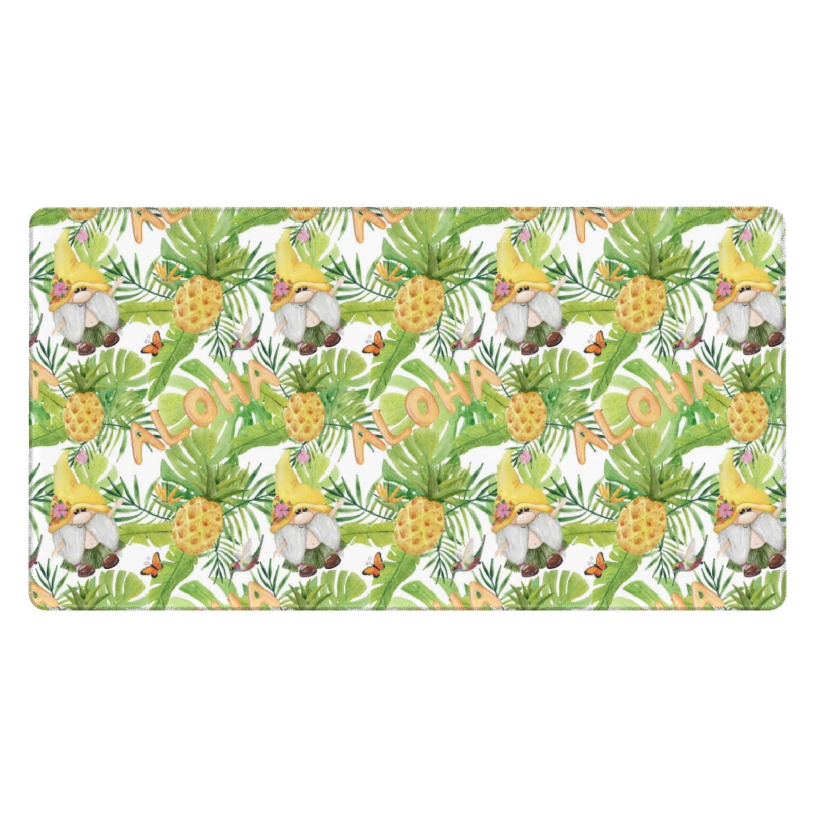 Qekee Gnome and Pineapple Print Desk Pad Protector,Mouse Pad,Office ...