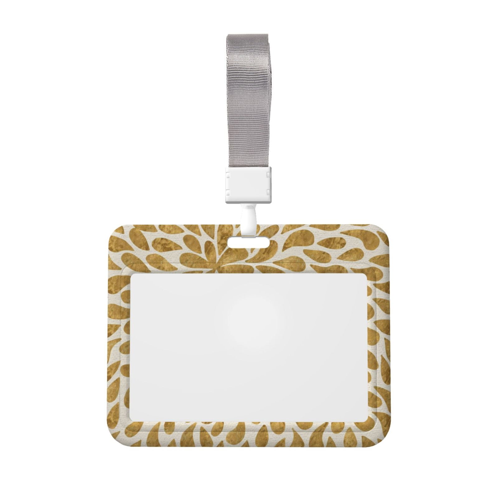 Qekee Gold Drops Print Card Badge Holder,Clear Name Tag ID Card ...