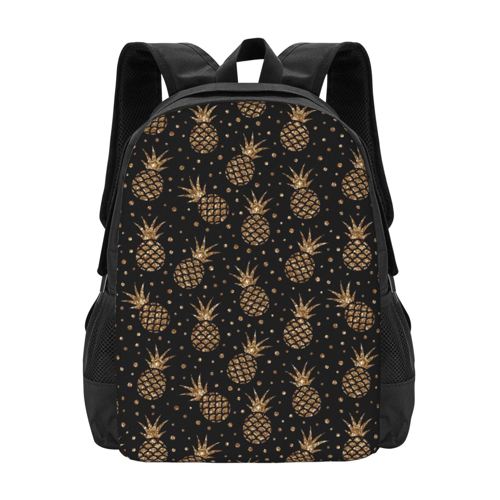 Qekee Gold Glitter Pineapples for Travel Laptop Backpack for womem and ...