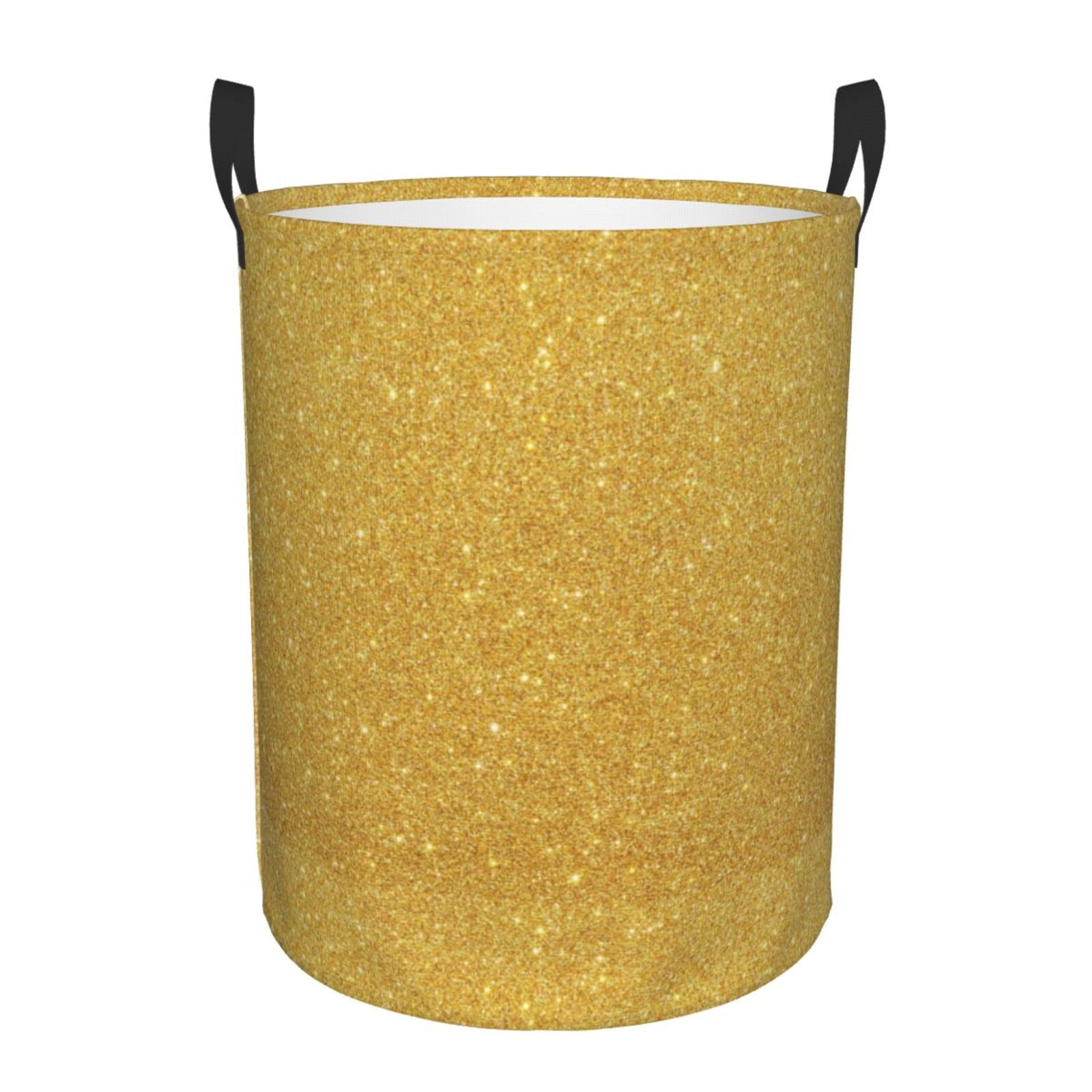 Qekee Gold Shiny print Laundry Hamper Basket, Hamper Basket for Blanket ...