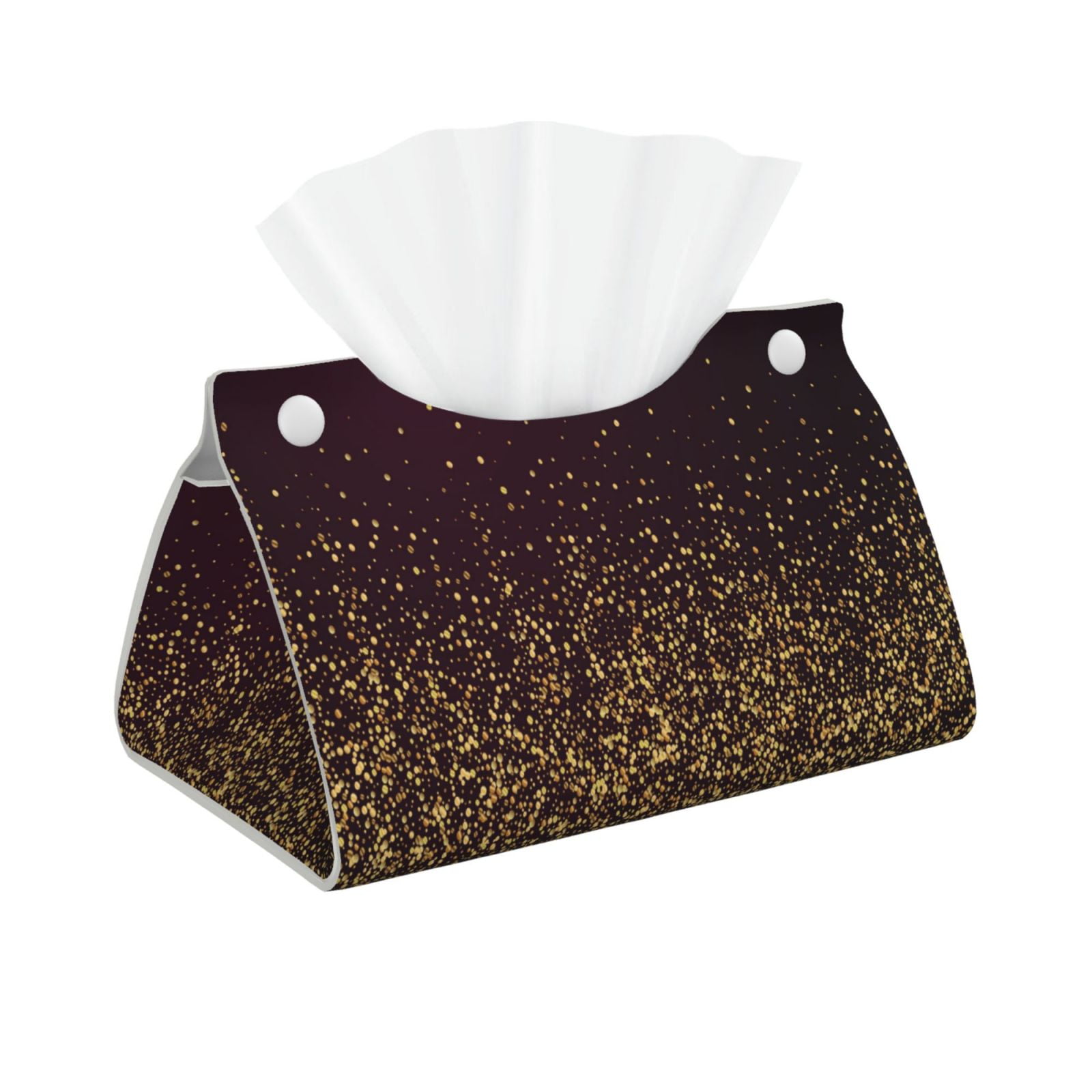 Qekee Gold sparklin Print Long Tissue Box Cover, Tissue Holder, PVC ...