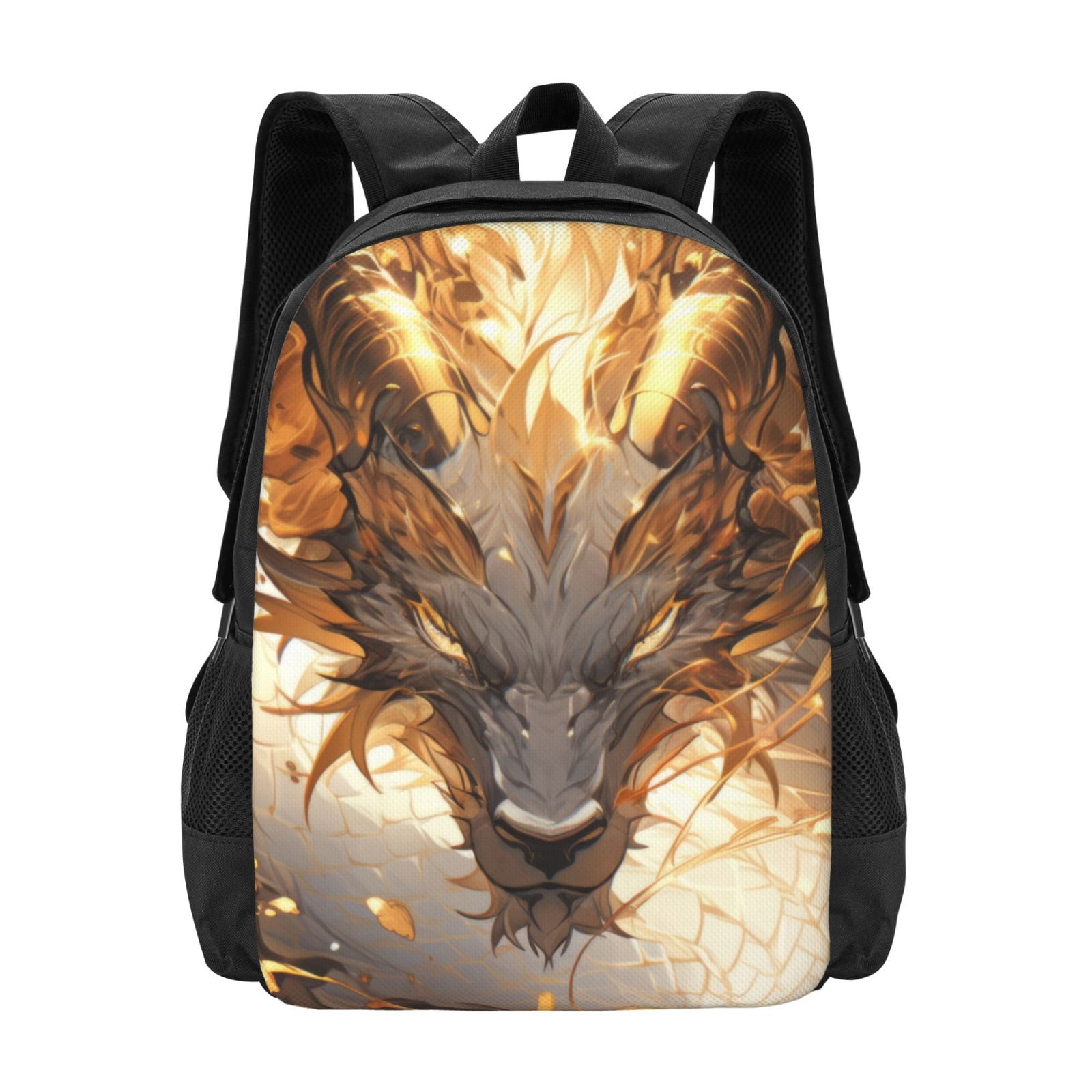 Qekee Golden Horned White Dragon for Travel Laptop Backpack for womem and men,Business Laptop ...