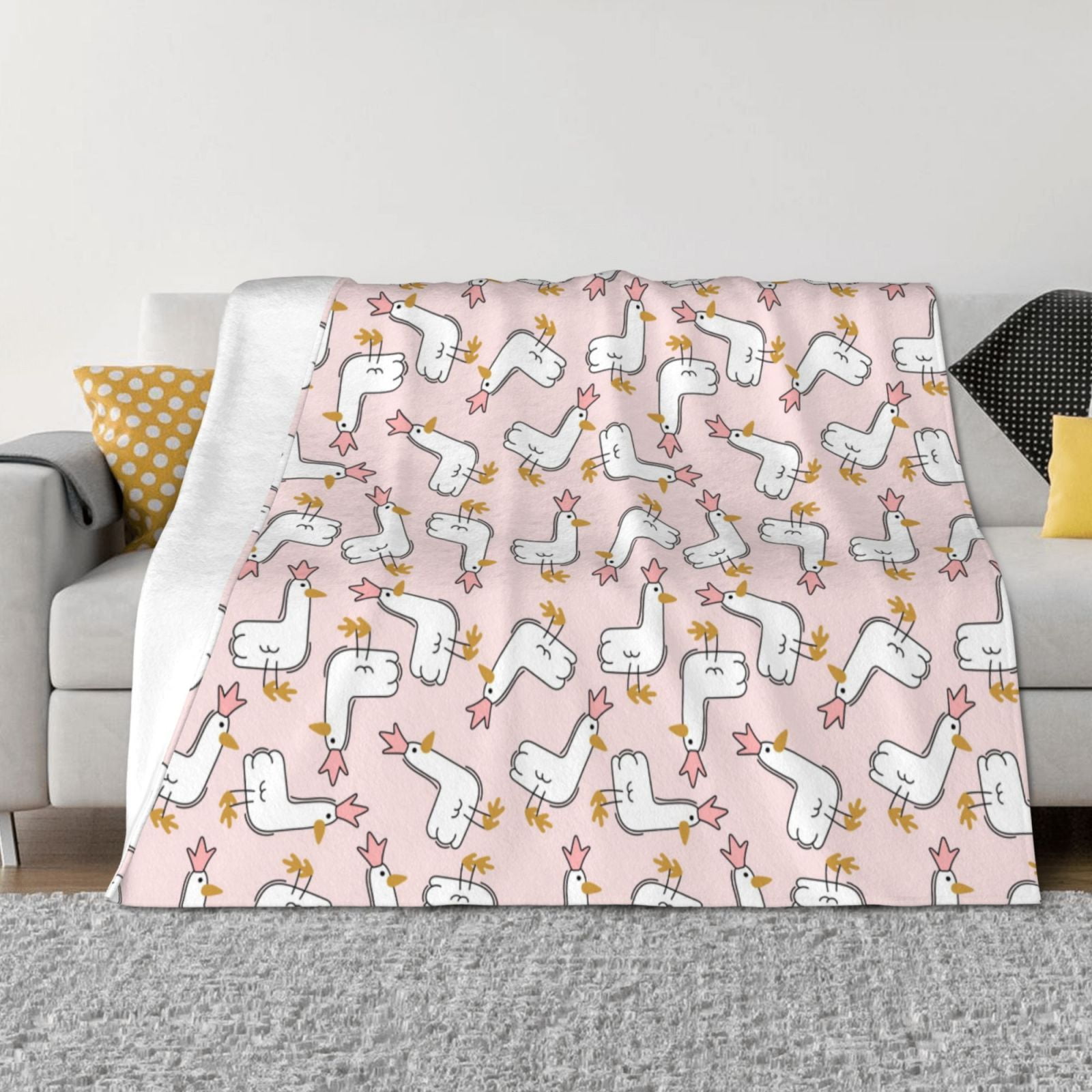 Qekee Goose Queen print Throw Blanket, Cotton Flannel Home Decor, All ...