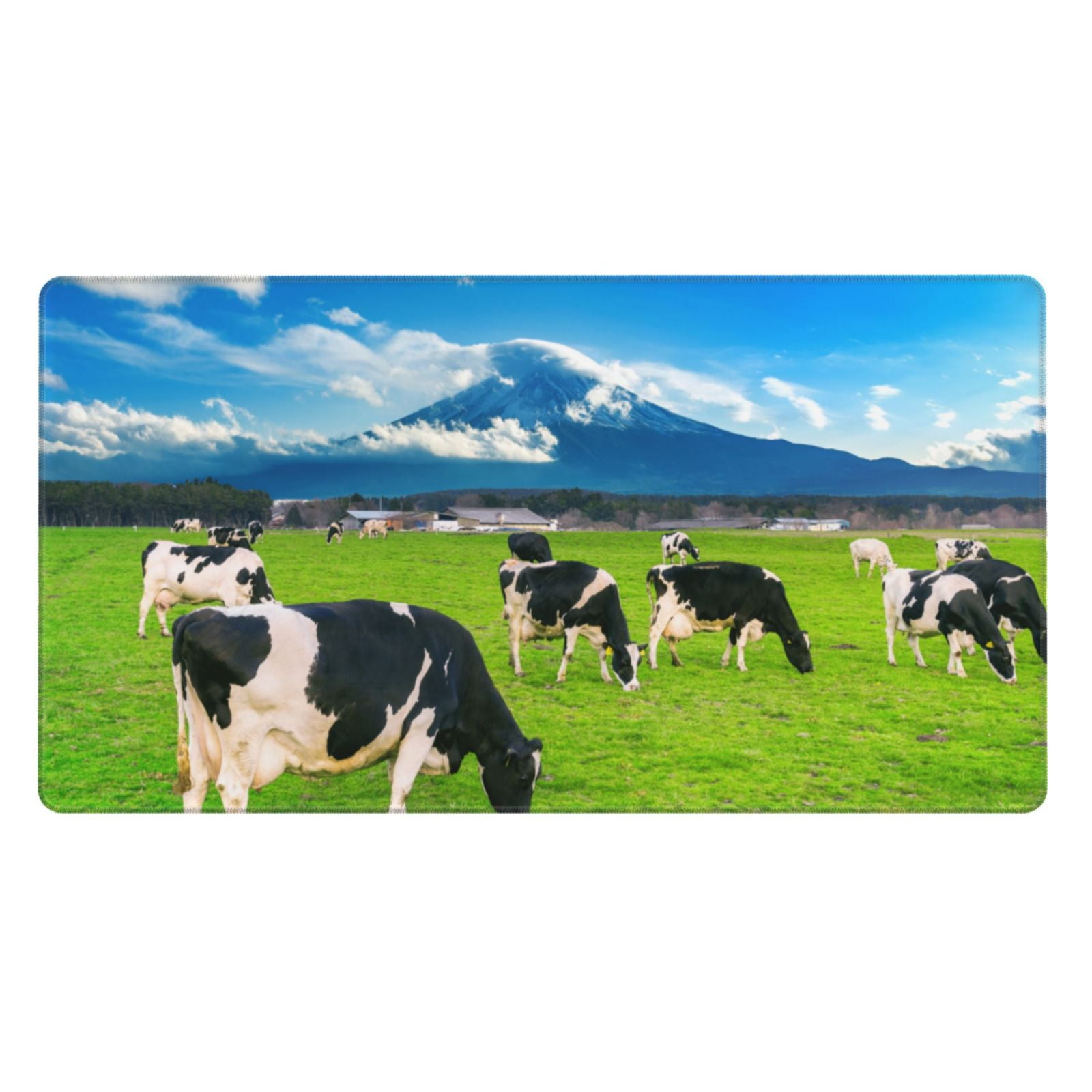 Qekee Grazing Cows Mountain View Print Desk Pad Protector,Mouse Pad ...