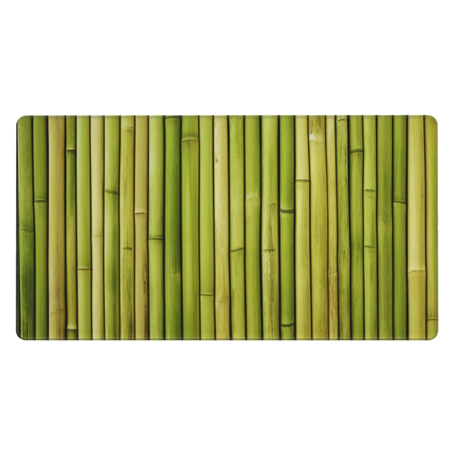 Qekee Green Bamboo Fence Print Desk Pad Protector,Mouse Pad,Office Desk ...