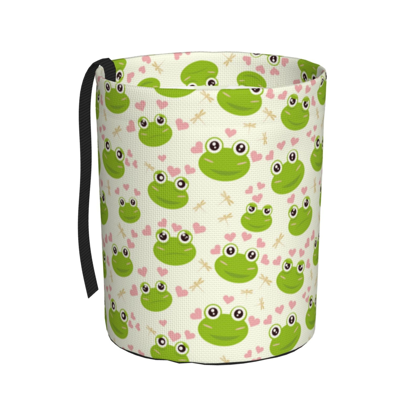 Qekee Green Frog Print Automotive Waterproof Portable Collapsible Trash ...