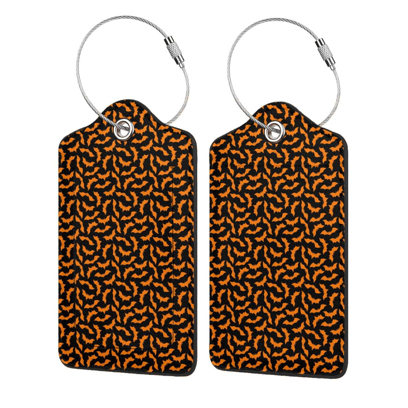 Qekee Halloween Bat Print Luggage Tag for Suitcase,Bag Tag with Privacy ...