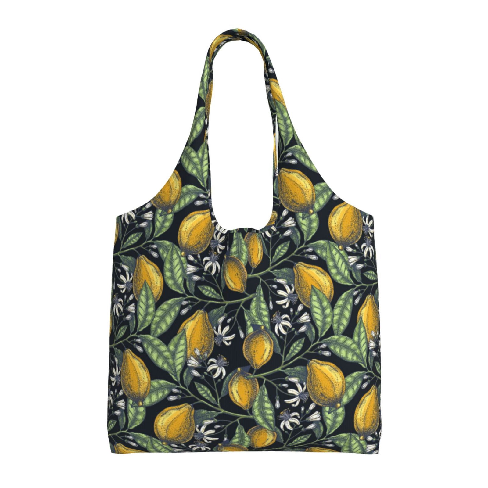 Qekee Hand Drawn Citrus Fruits Elegant Lemons for Canvas Aesthetic Tote ...