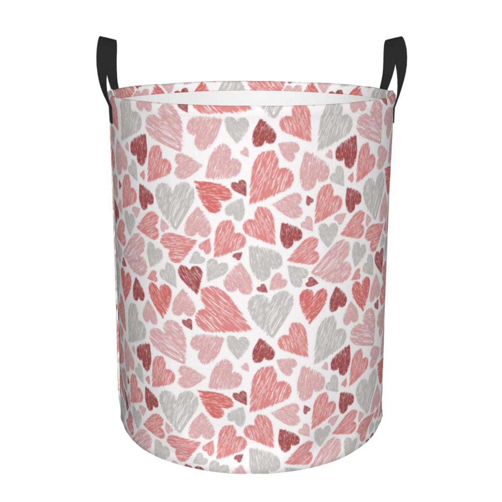Qekee Hand Drawn Hearts print Laundry Hamper Basket, Hamper Basket for ...