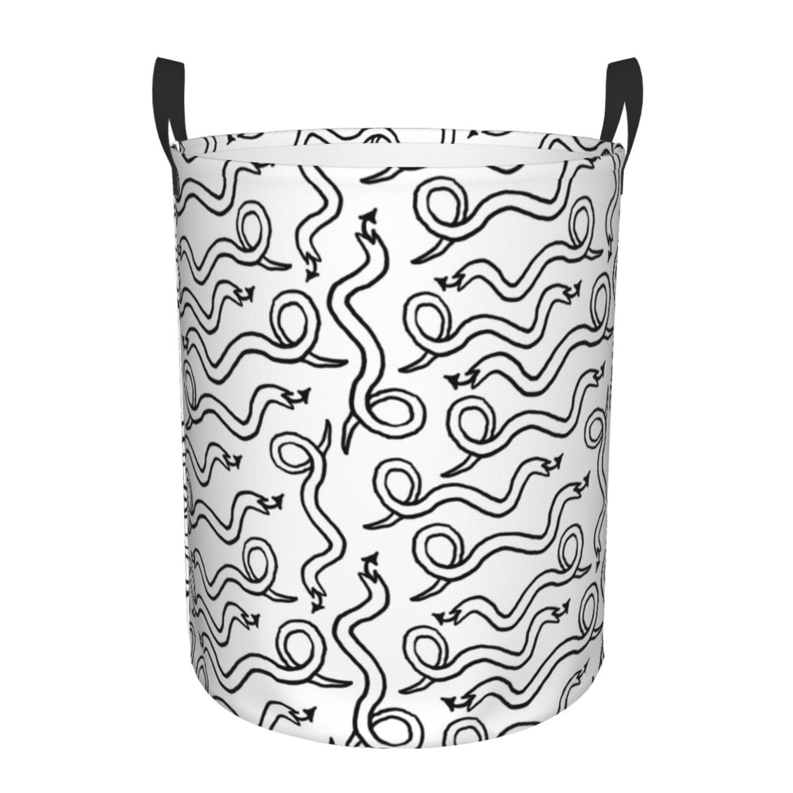 Qekee Hand Drawn Snake print Laundry Hamper Basket, Hamper Basket for ...