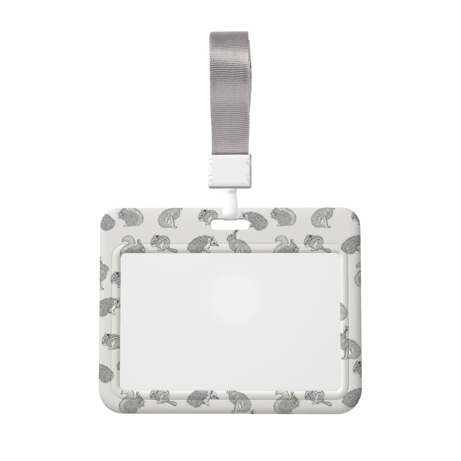 Qekee Hand Drawn Squirrel Print Card Badge Holder,Clear Name Tag ID ...