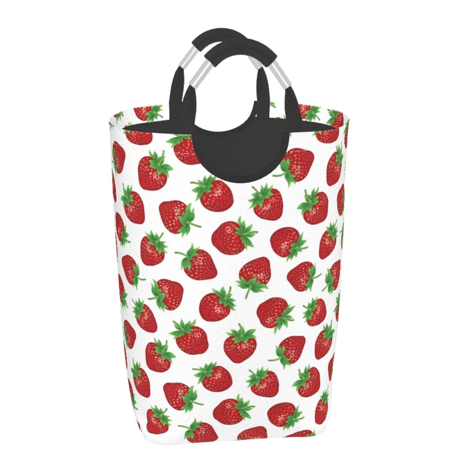Qekee Hand Drawn Strawberry Print Laundry Basket, Laundry Hamper ...