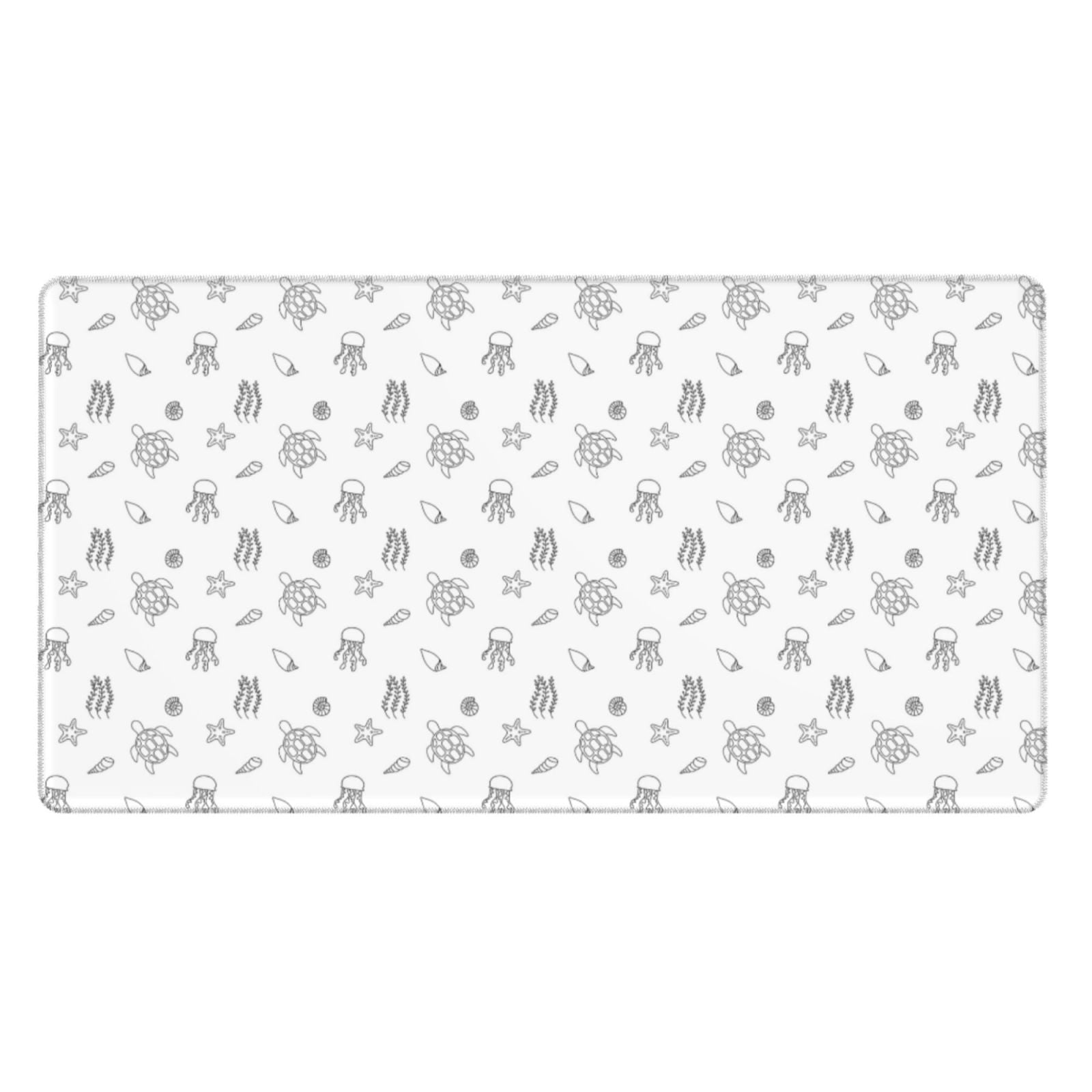 Qekee Hand Drawn Turtle Print Desk Pad Protector,Mouse Pad,Office Desk ...