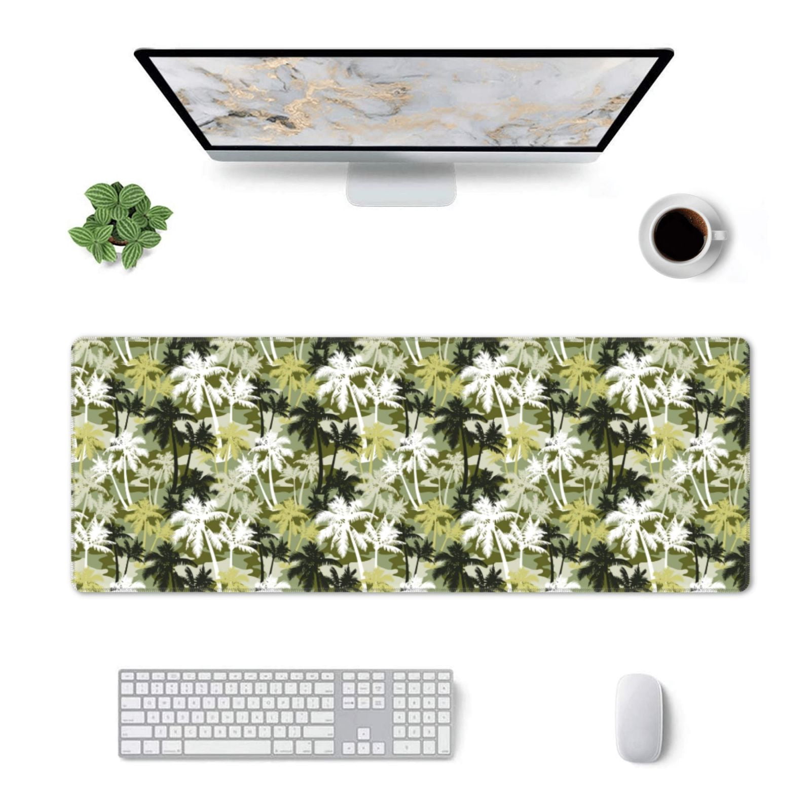 Qekee Hawaii Palms Print Mouse Pad,Desk Pad Protector,Office Desk Mat ...