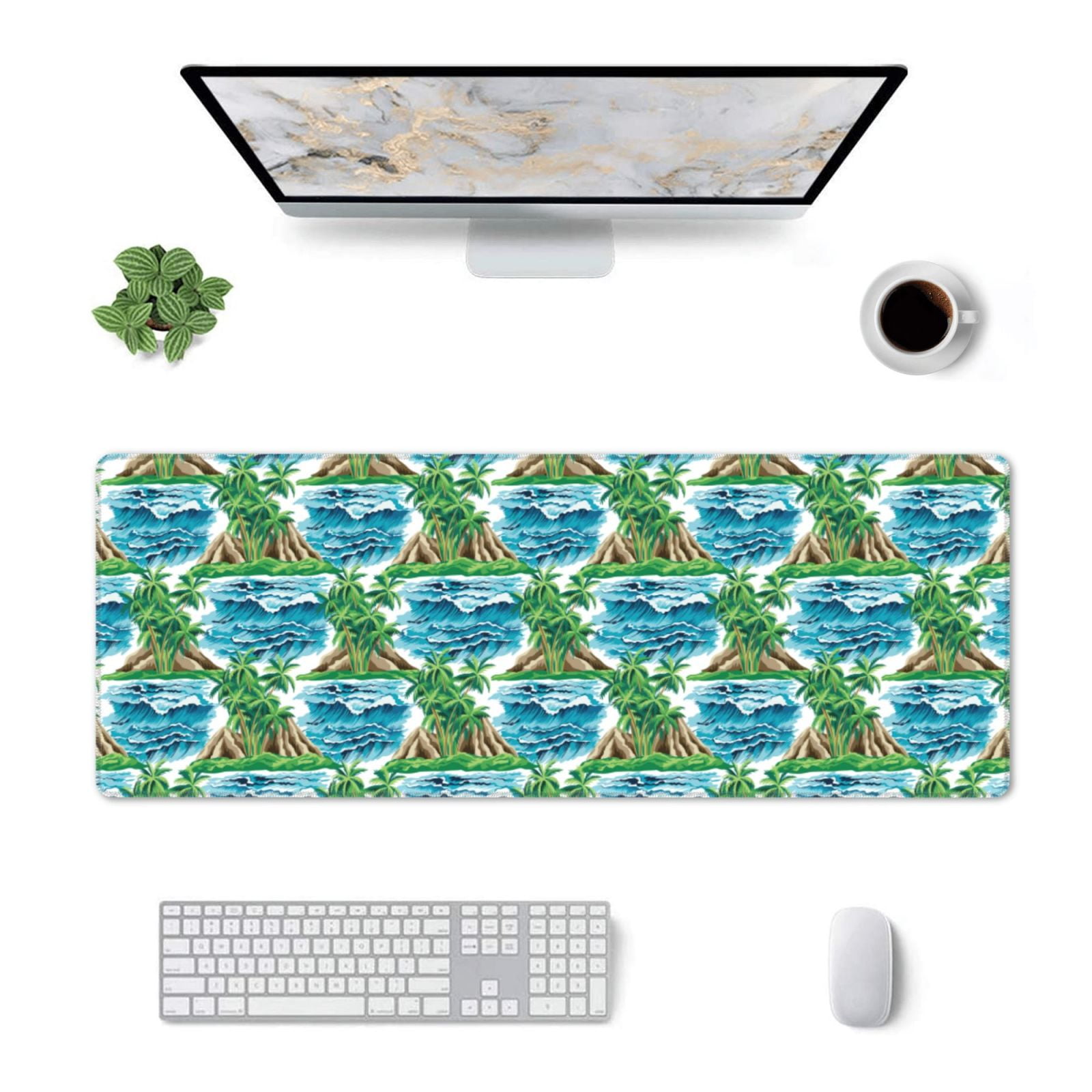 Qekee Hawaii Palms Print Mouse Pad,Desk Pad Protector,Office Desk Mat ...