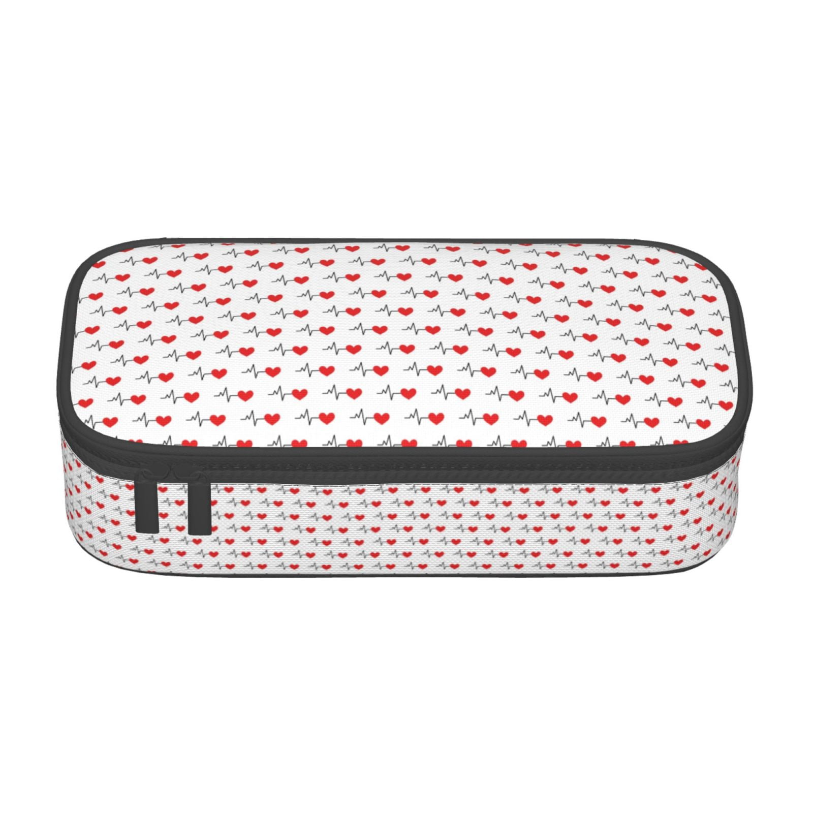Qekee Heartbeat Symbol print Large Pencil Case, Aesthetic Pen Pouch ...