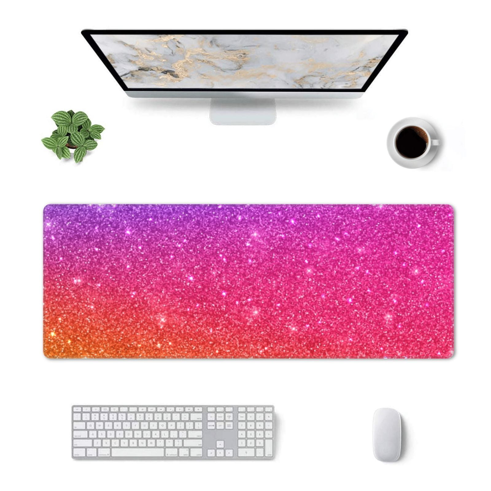 Qekee Holiday Shiny Print Mouse Pad,Desk Pad Protector,Office Desk Mat ...