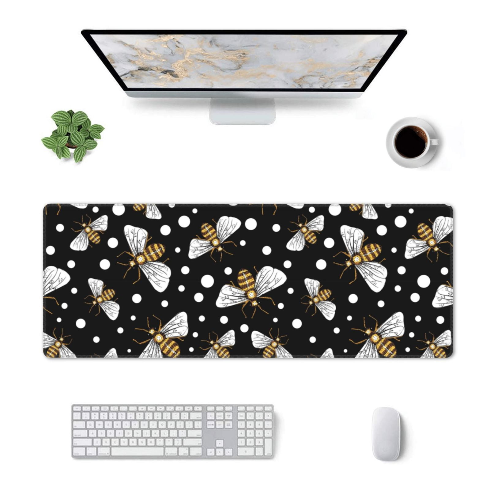 Qekee Honey Bees at Night Print Mouse Pad,Desk Pad Protector,Office ...