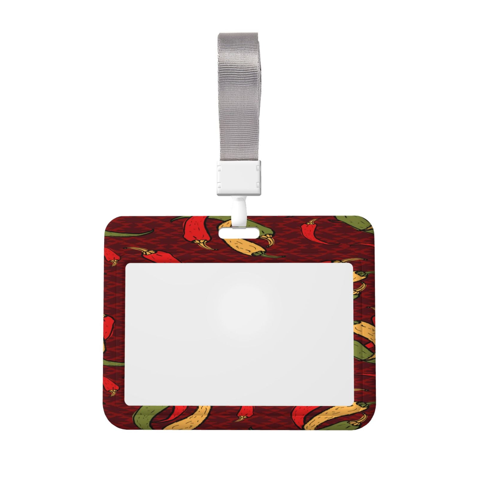 Qekee Hot Chili Print Card Badge Holder,Clear Name Tag ID Card ...