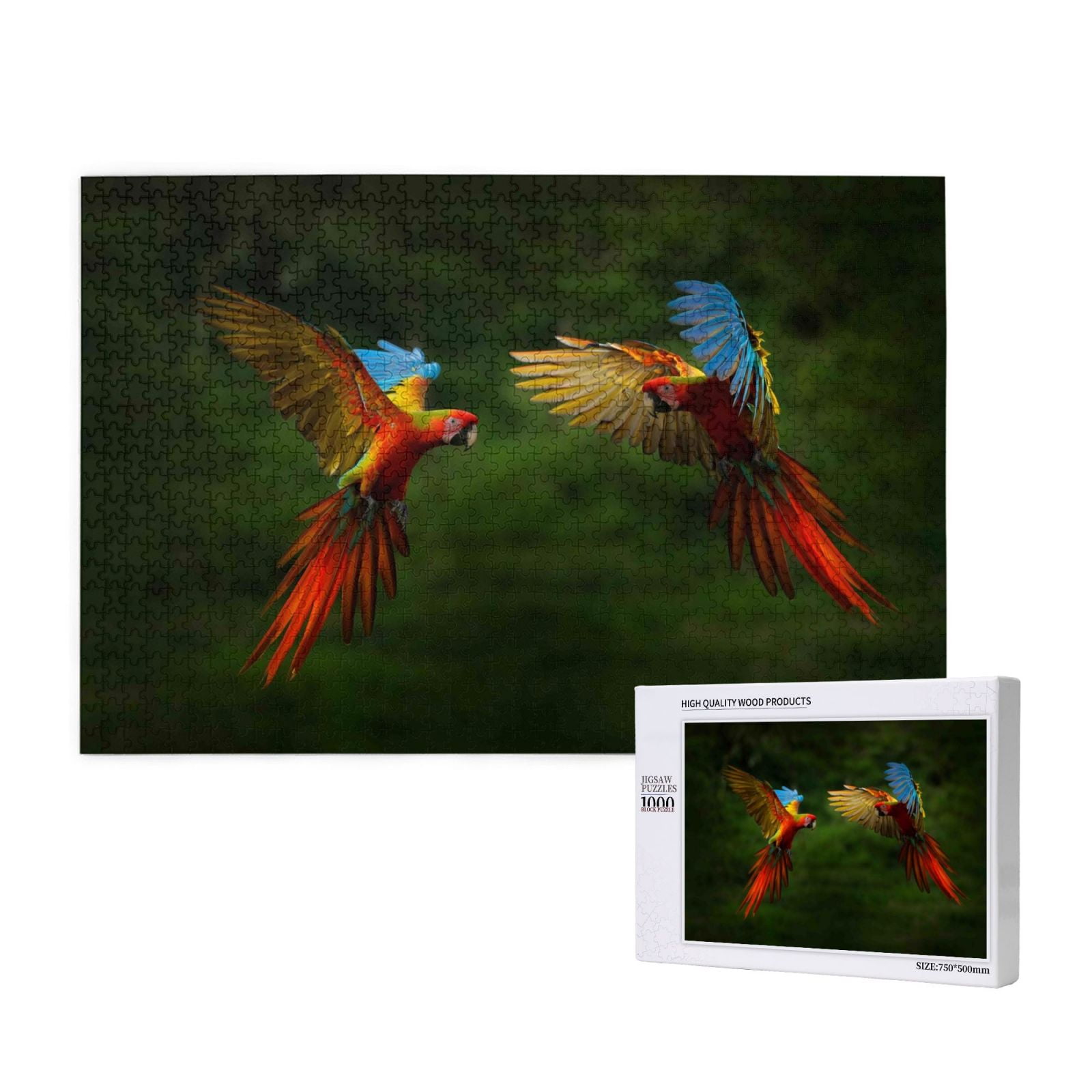Qekee Hybrid Parrot in the Forest Print 1000-Piece Jigsaw Puzzles ...