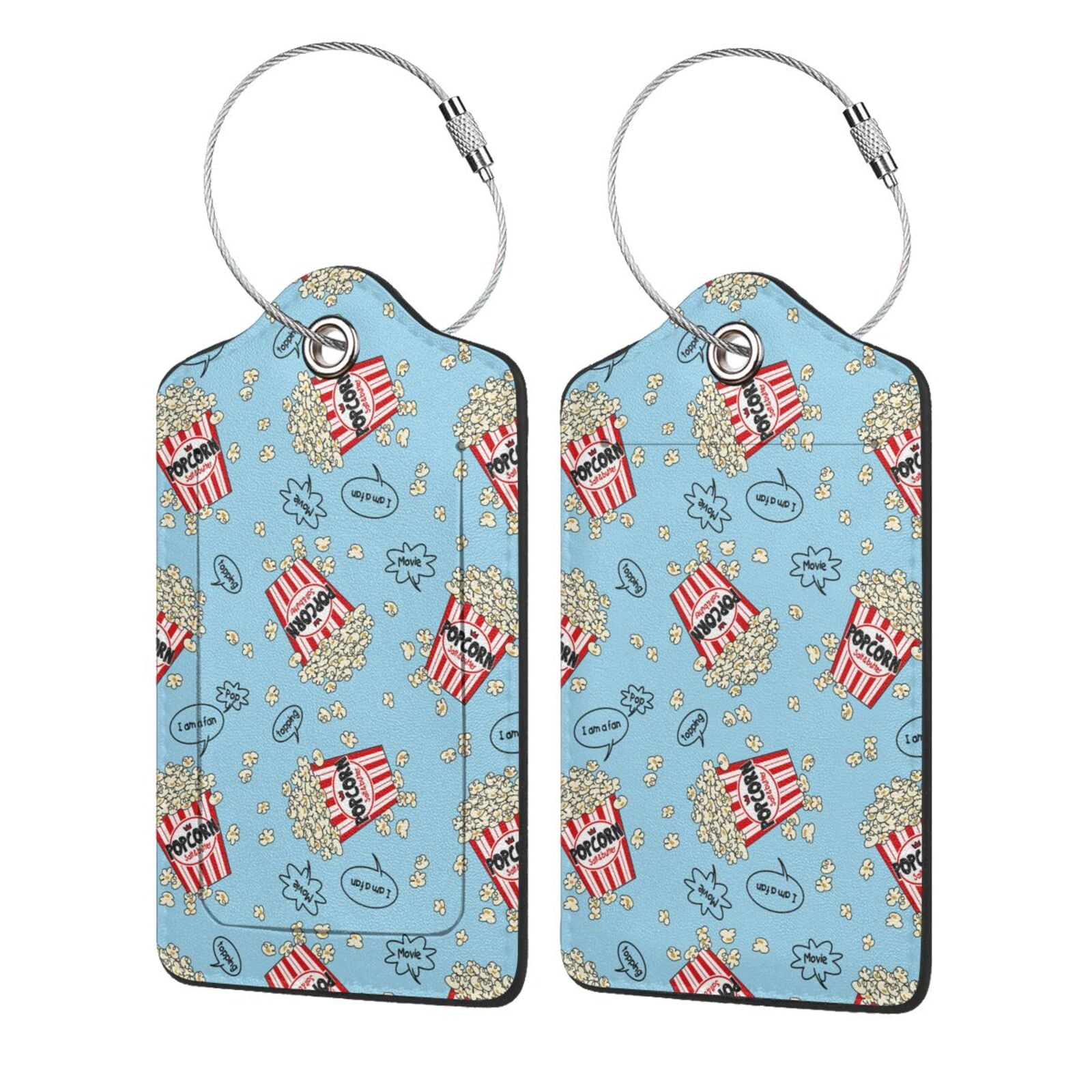 Qekee I Am A Fan Popcorn Print Luggage Tag for Suitcase,Bag Tag with ...