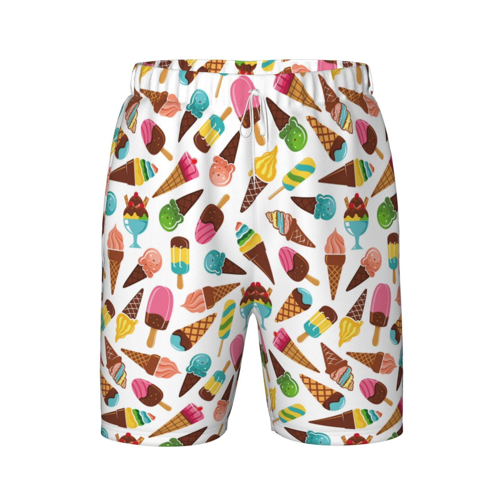 Qekee Ice Cream Popsicles Boys Swim Trunks, Teen Beach Trunks with ...
