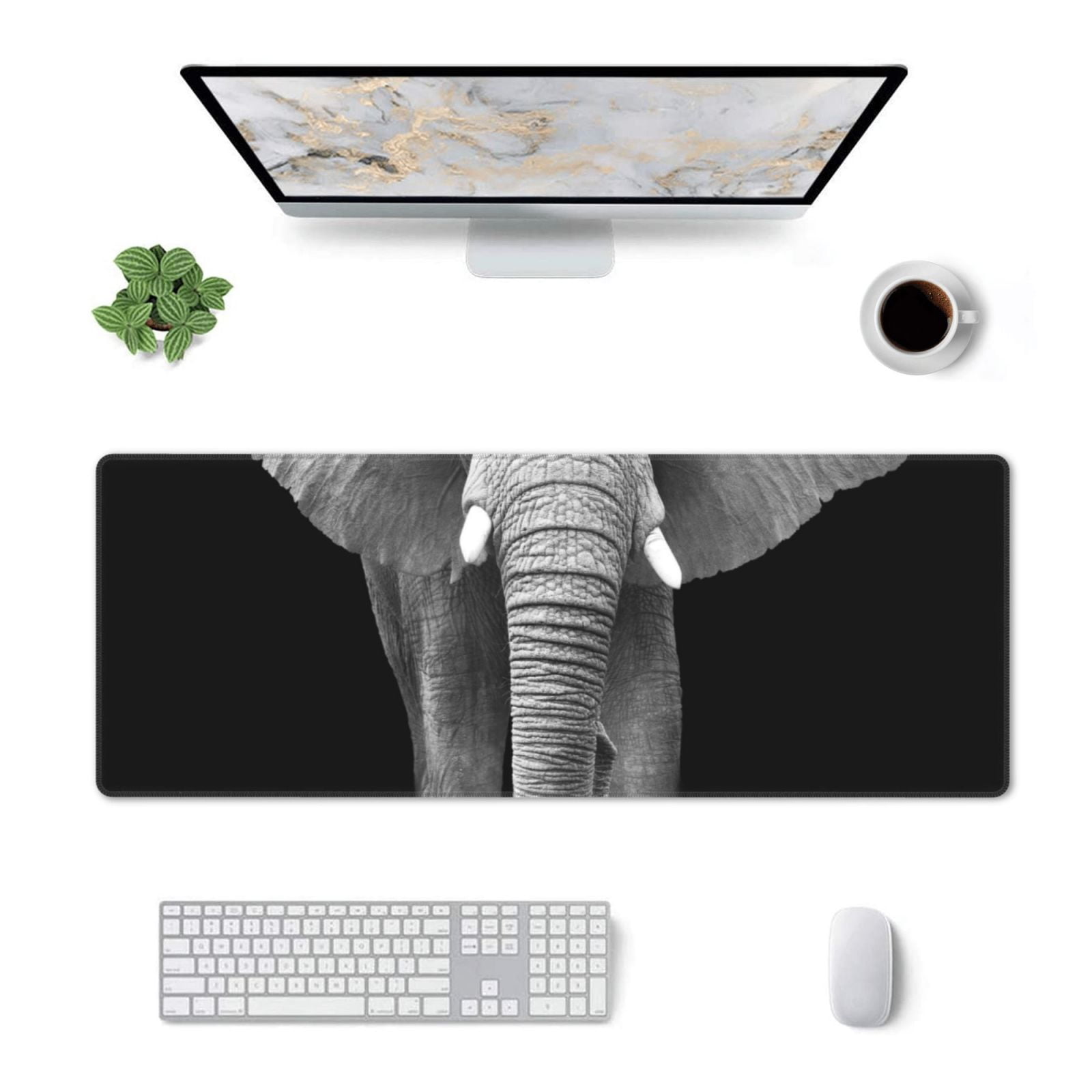 Qekee Indian Elephant Print Mouse Pad,Desk Pad Protector,Office Desk ...