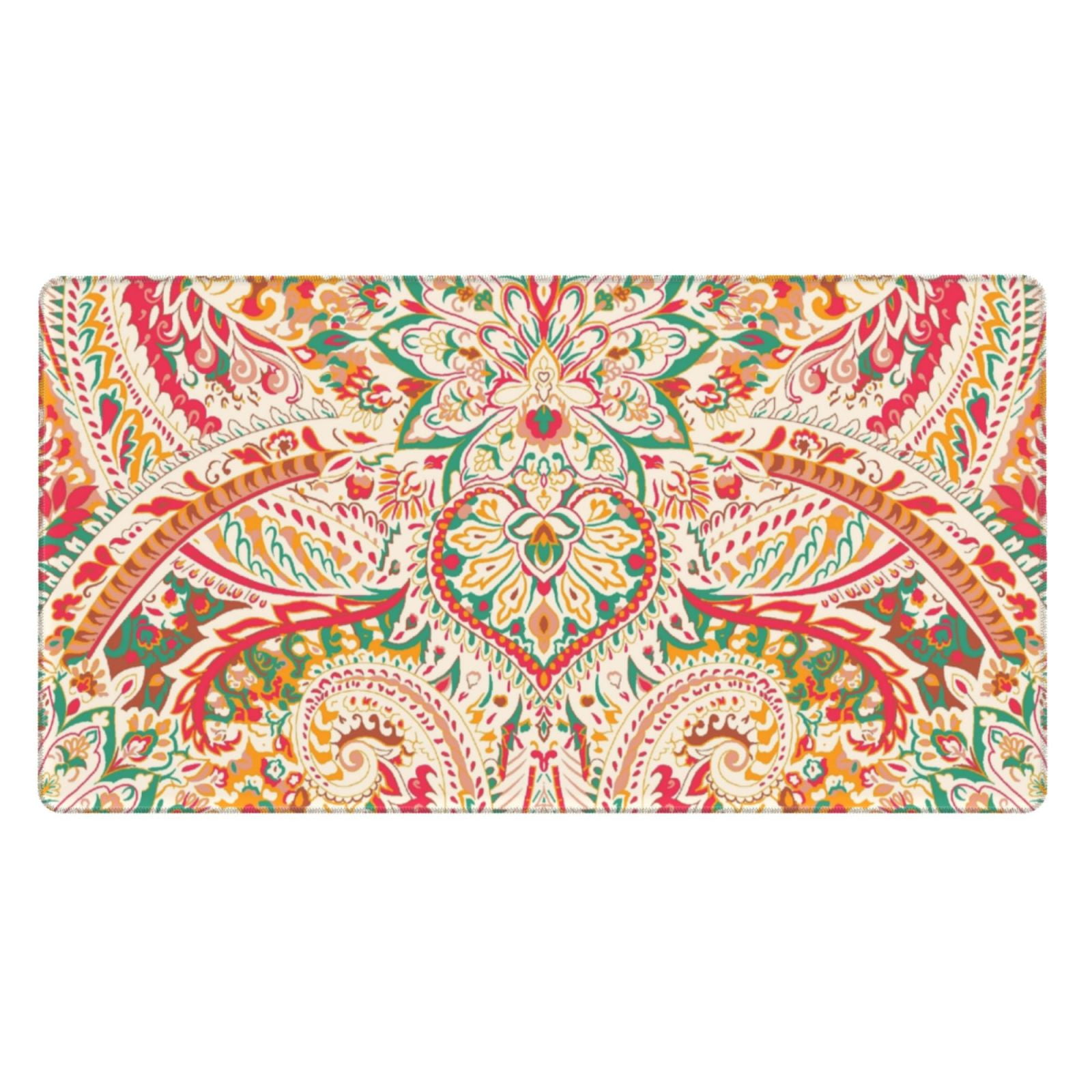 Qekee Indian Paisley 1 Print Desk Pad Protector,Mouse Pad,Office Desk ...