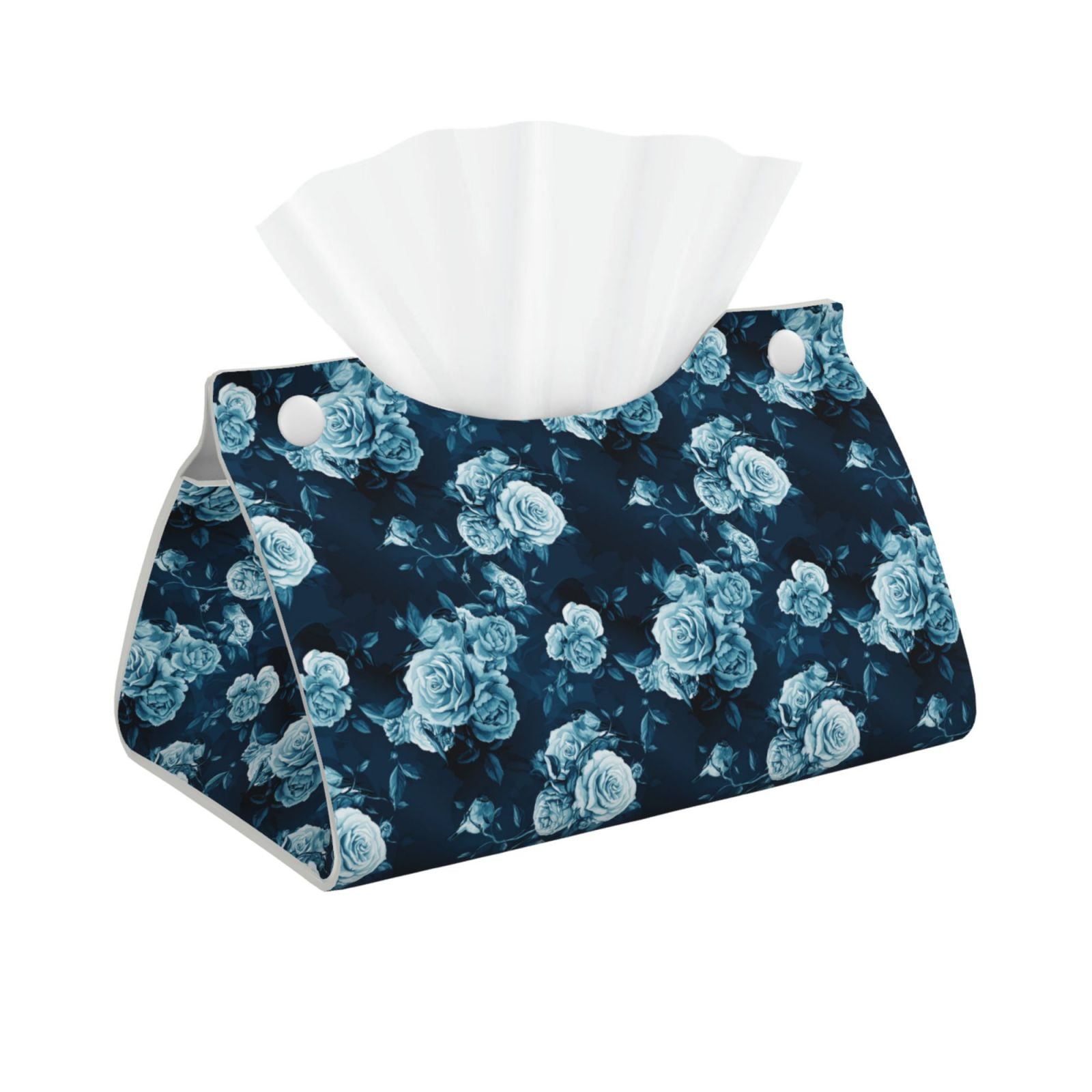 Qekee Ink Rose Print Long Tissue Box Cover, Tissue Holder, PVC Leather ...