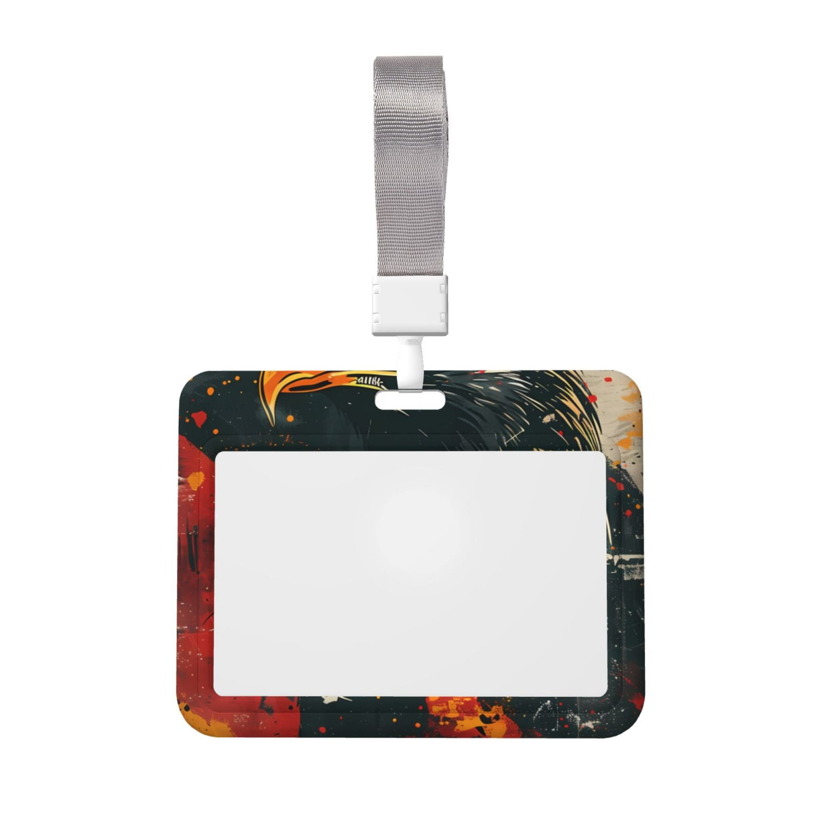 Qekee Ink Style Bald Eagle Print Card Badge Holder,Clear Name Tag ID ...