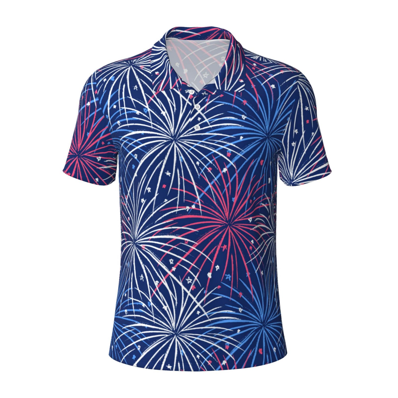 Qekee Ireworks In The Night Sky for Mens Polo Shirts Casual Short ...